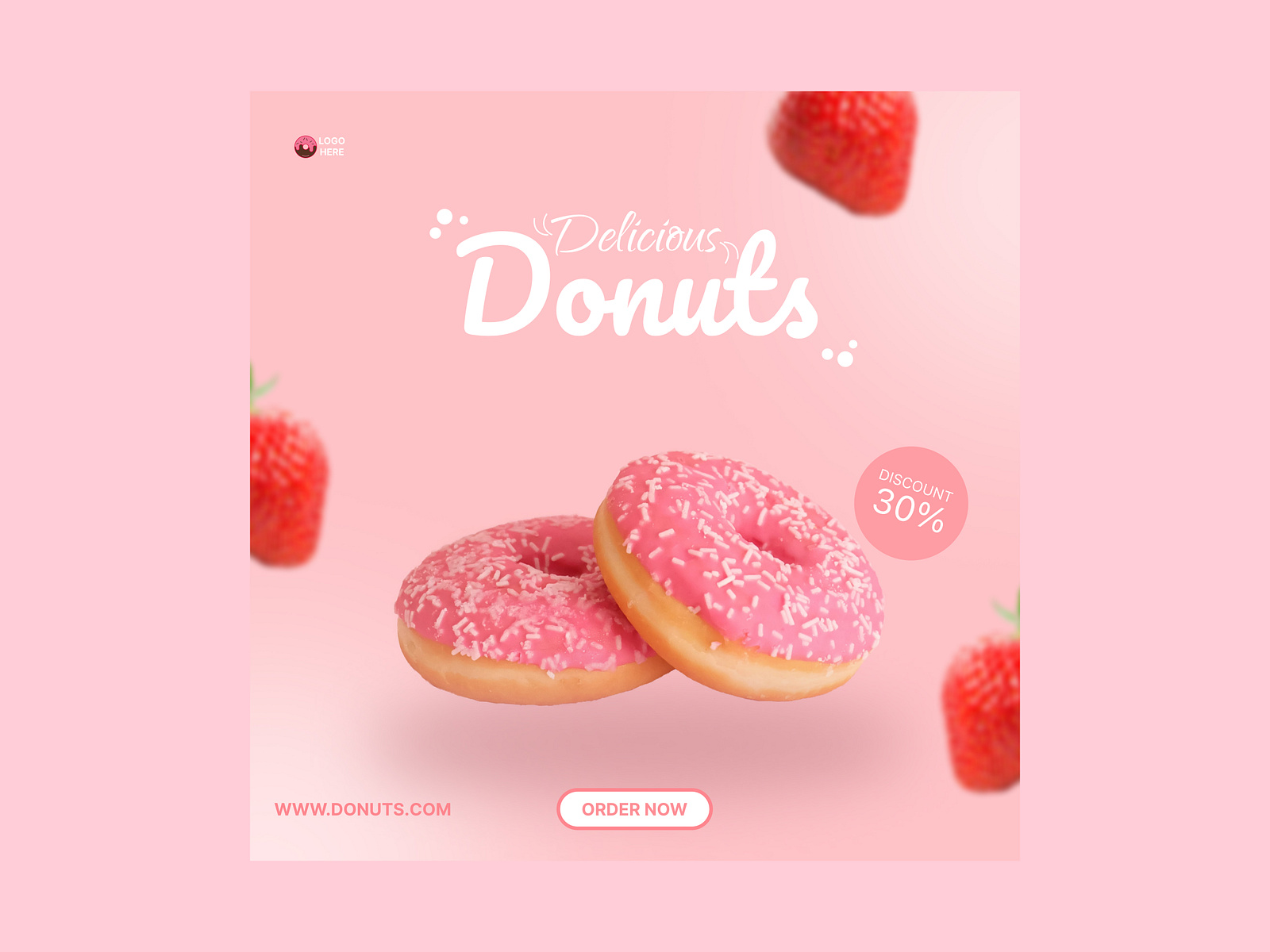 Donut store social media post design by Veronika Trubitsõna on Dribbble