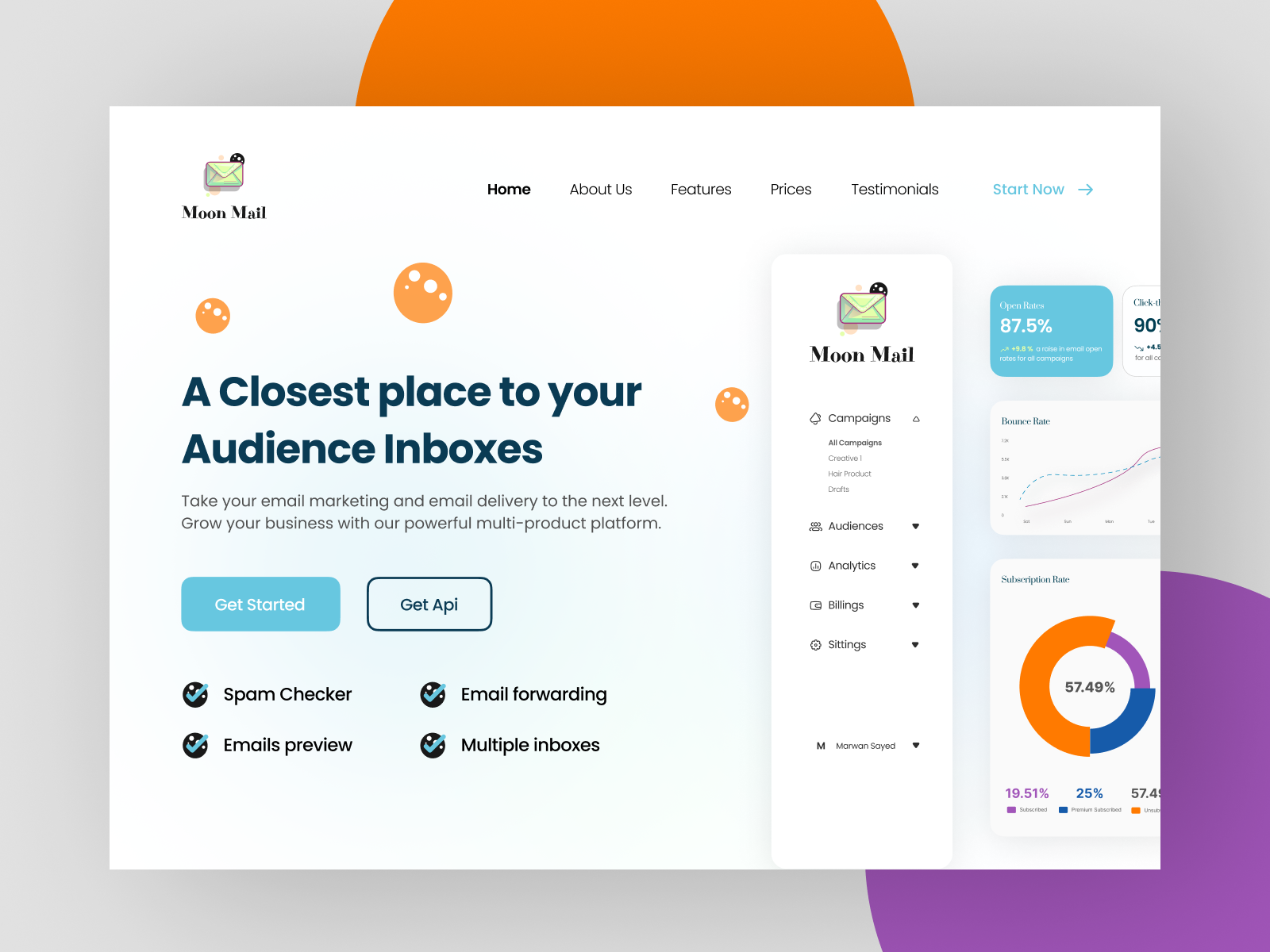 Moon Mail | UI Website Design by Marwan Sayed on Dribbble
