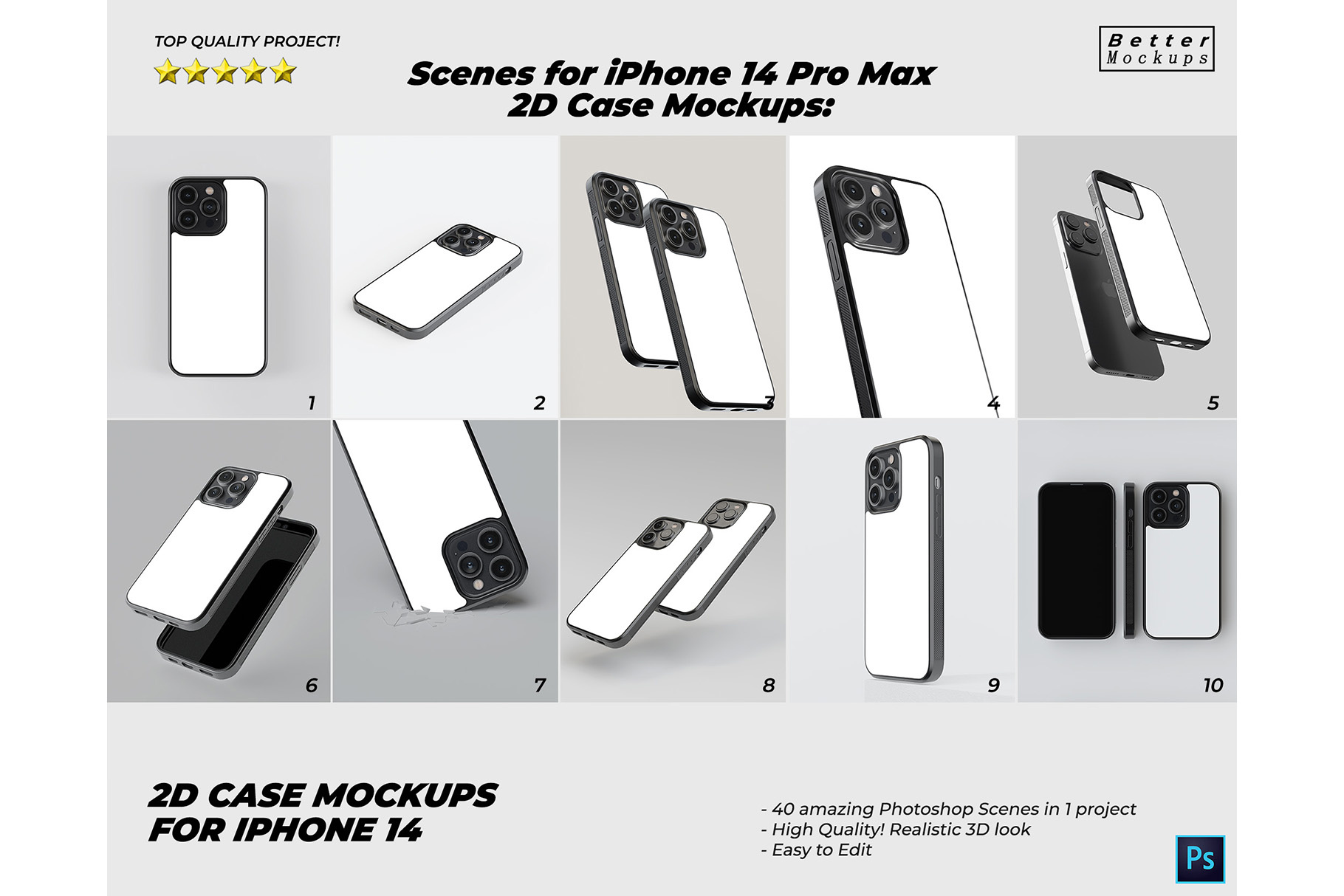 2D Phone Case Mockups for all iPhone 14/15 models by Augustinas on Dribbble