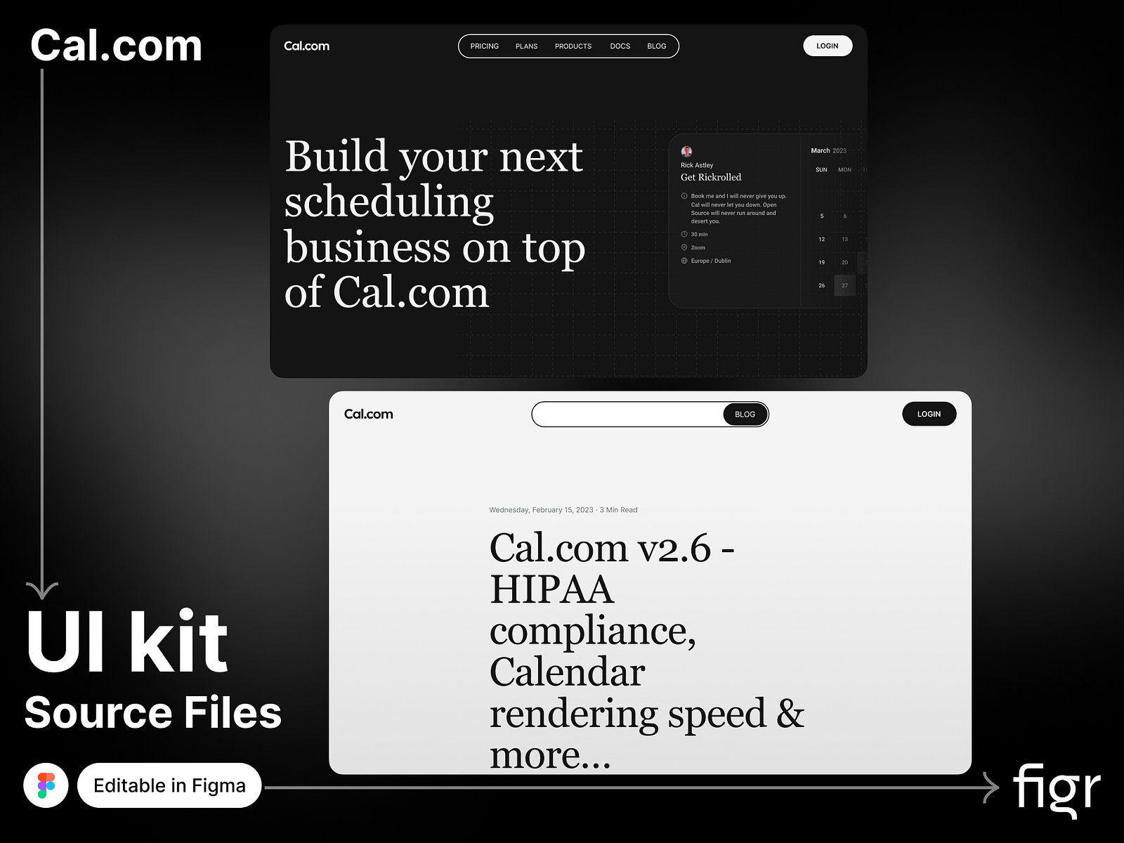 Make Cal.com UI your own by Figr Design on Dribbble