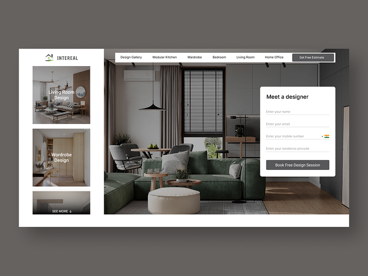 Home interior design website design by Ketan Gohil on Dribbble