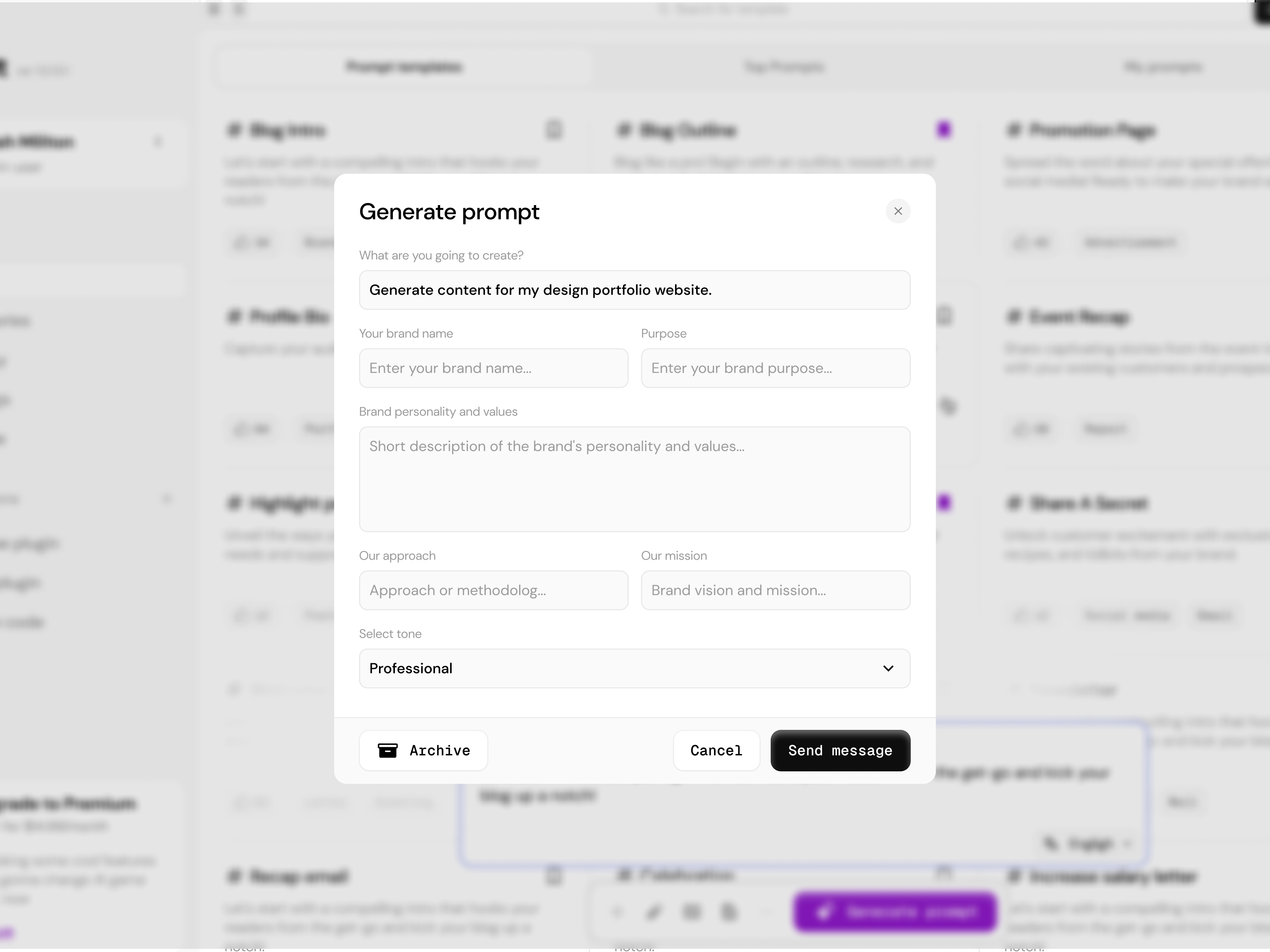 prompt engineering app: dashboard, ui, web app by Viet Dang for Implse ...