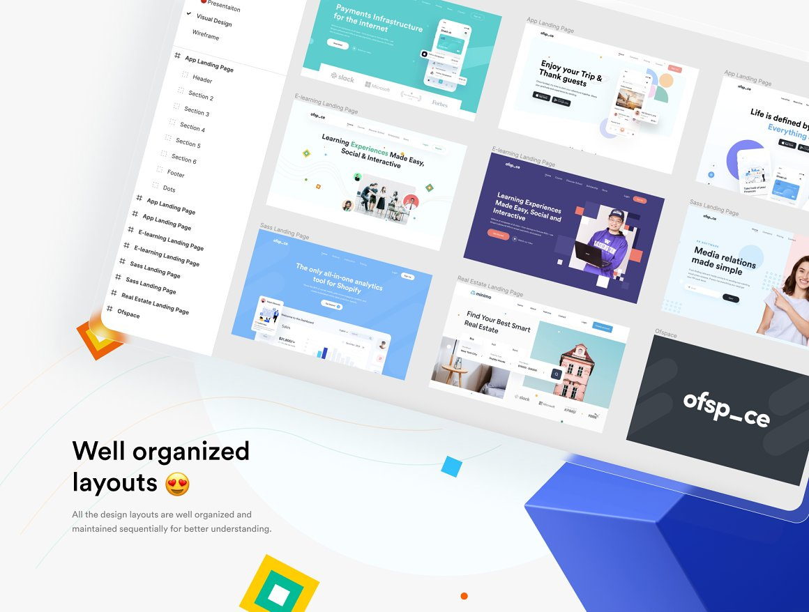 Multi-concept Landing page UI Kit by UI UX DESIGN on Dribbble