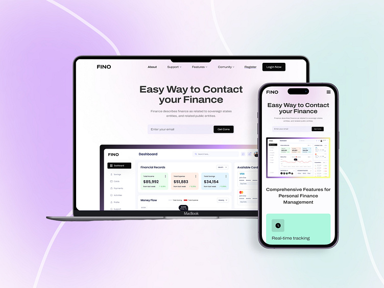 Finance Header Design with Responsive by Sharon Ahmed ⭐️ on Dribbble