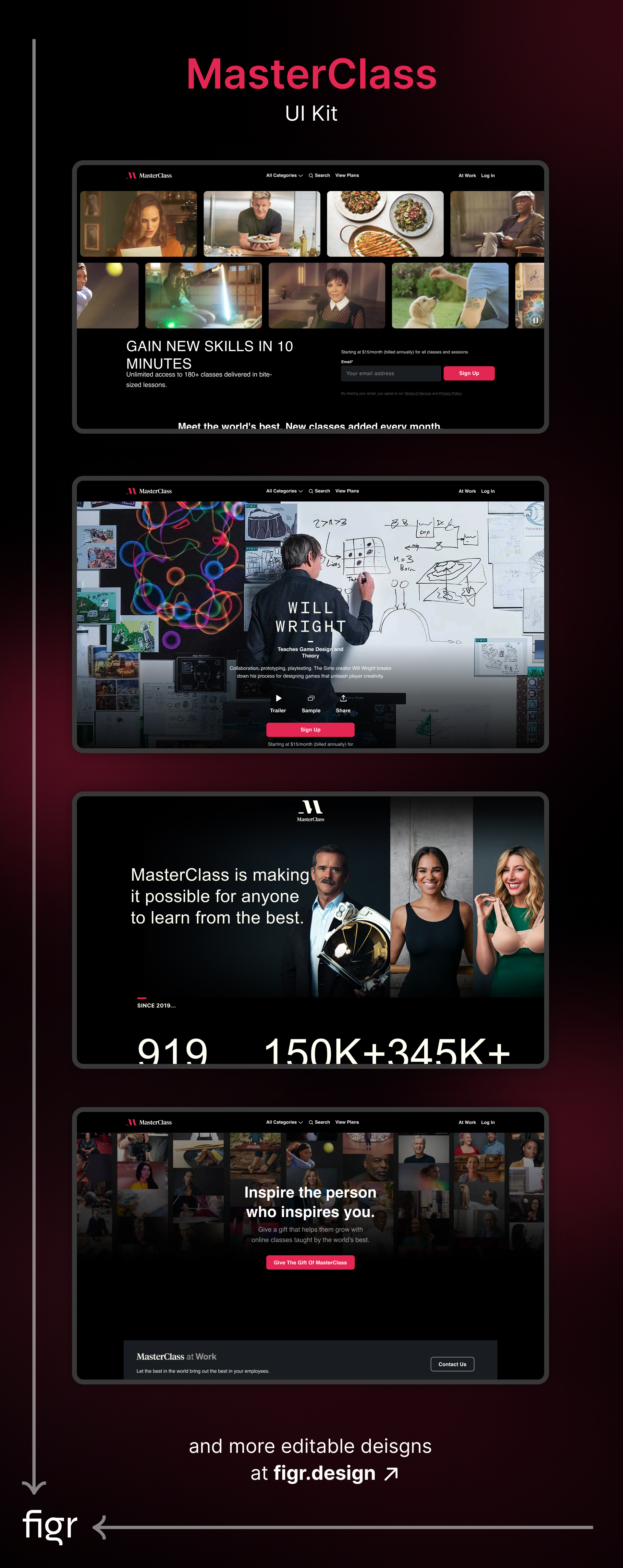 Make MasterClass UI your own by Figr Design on Dribbble