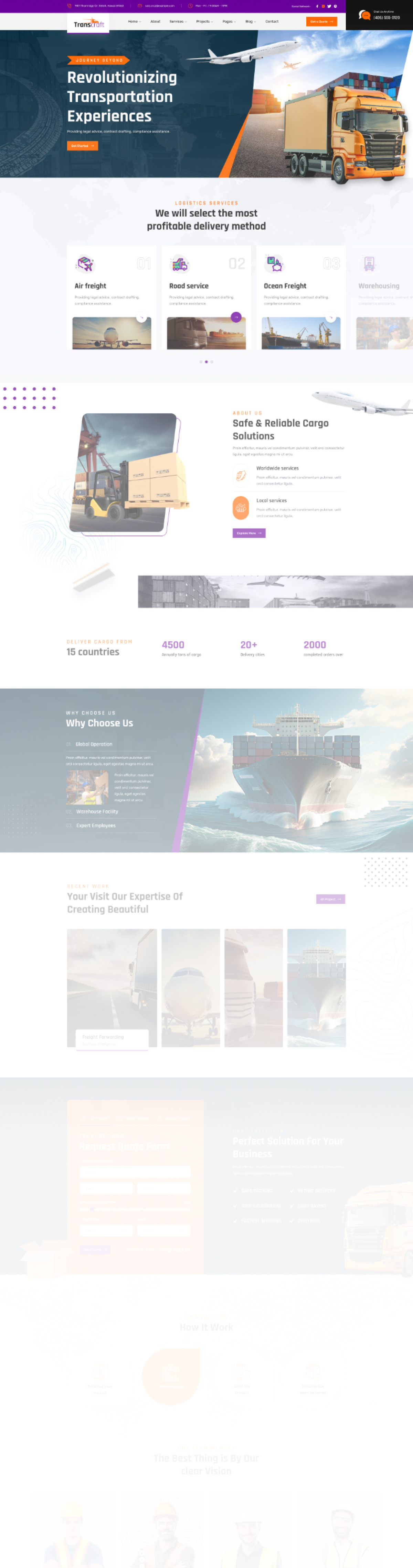 Transport & Logistics Website Template by Md. Hafizur Rahman ⛹🏻‍♂️ for ...
