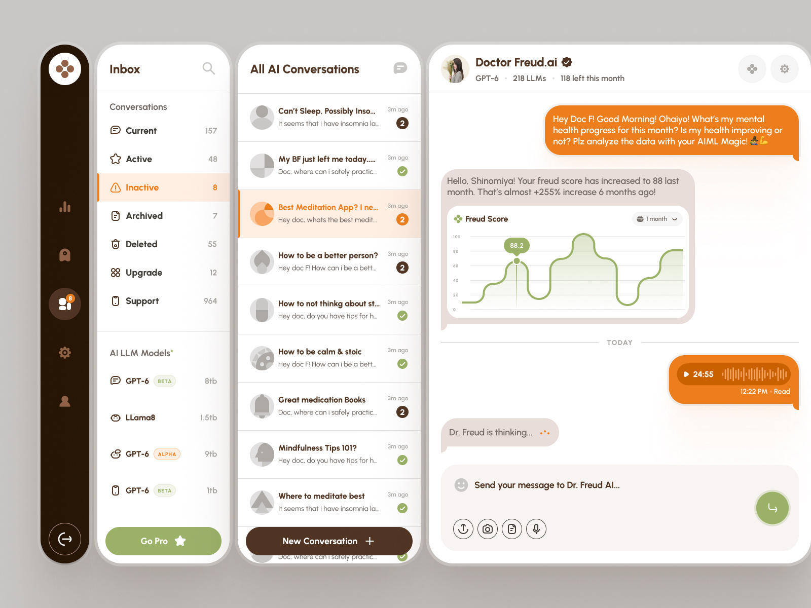 Freud UI Kit: AI Mental Health App 🧠 | AI Therapy Companion UI by ...