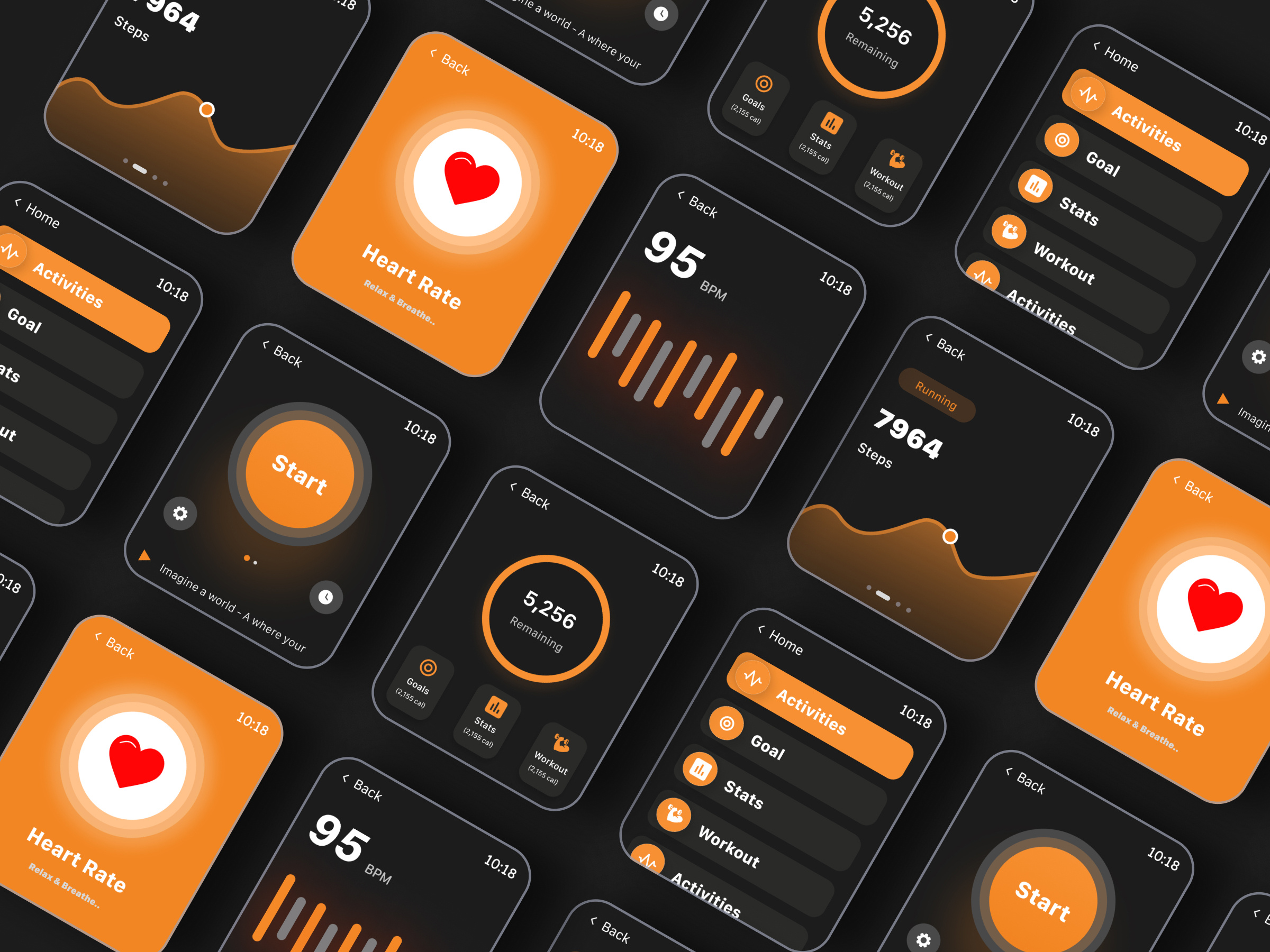 Smart Watch UI Design for Fitness App by Riyajul Haque Bhuiyan on Dribbble