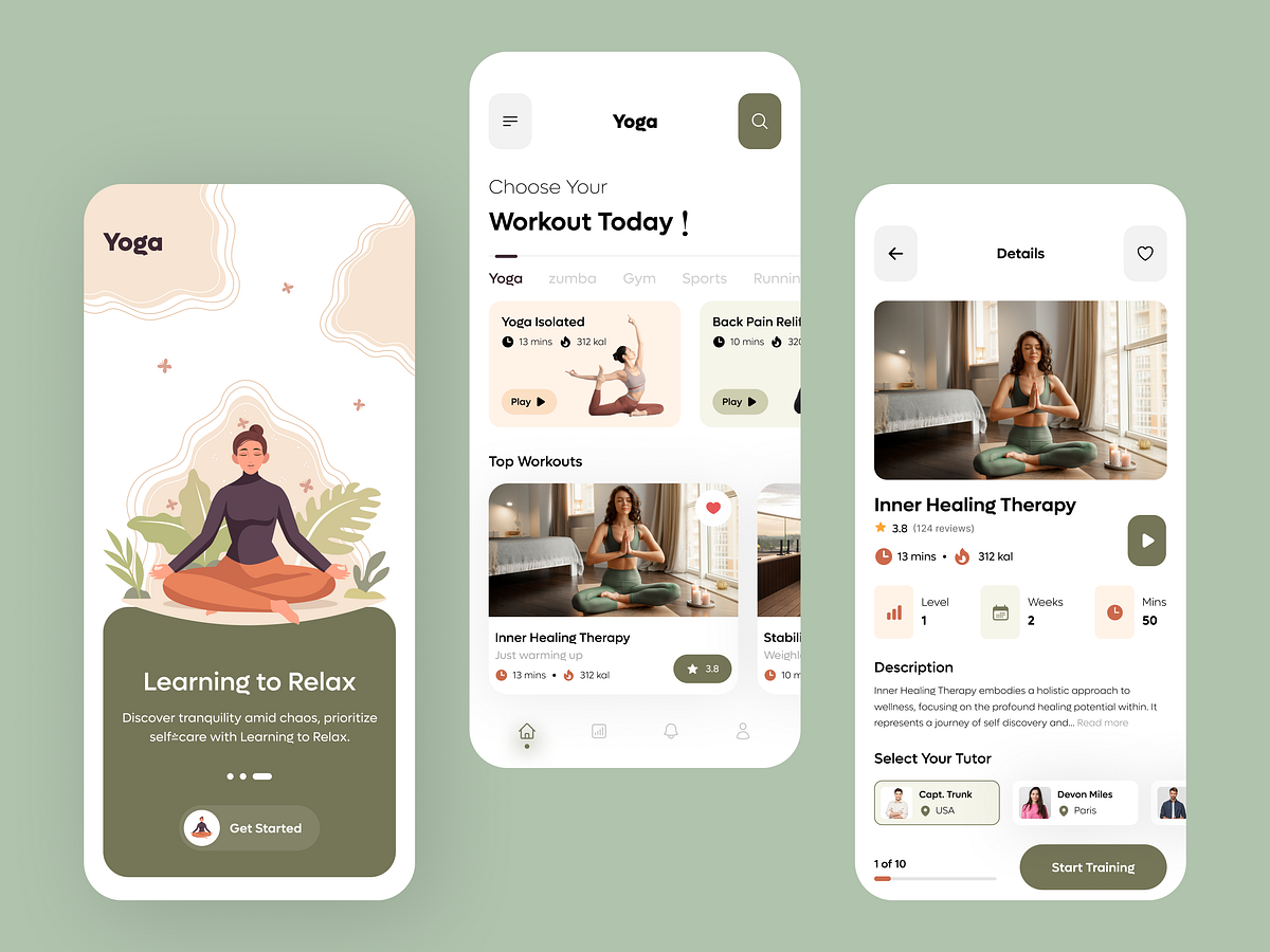 Yoga Mobile App by Codzgarage Infotech Pvt Ltd on Dribbble