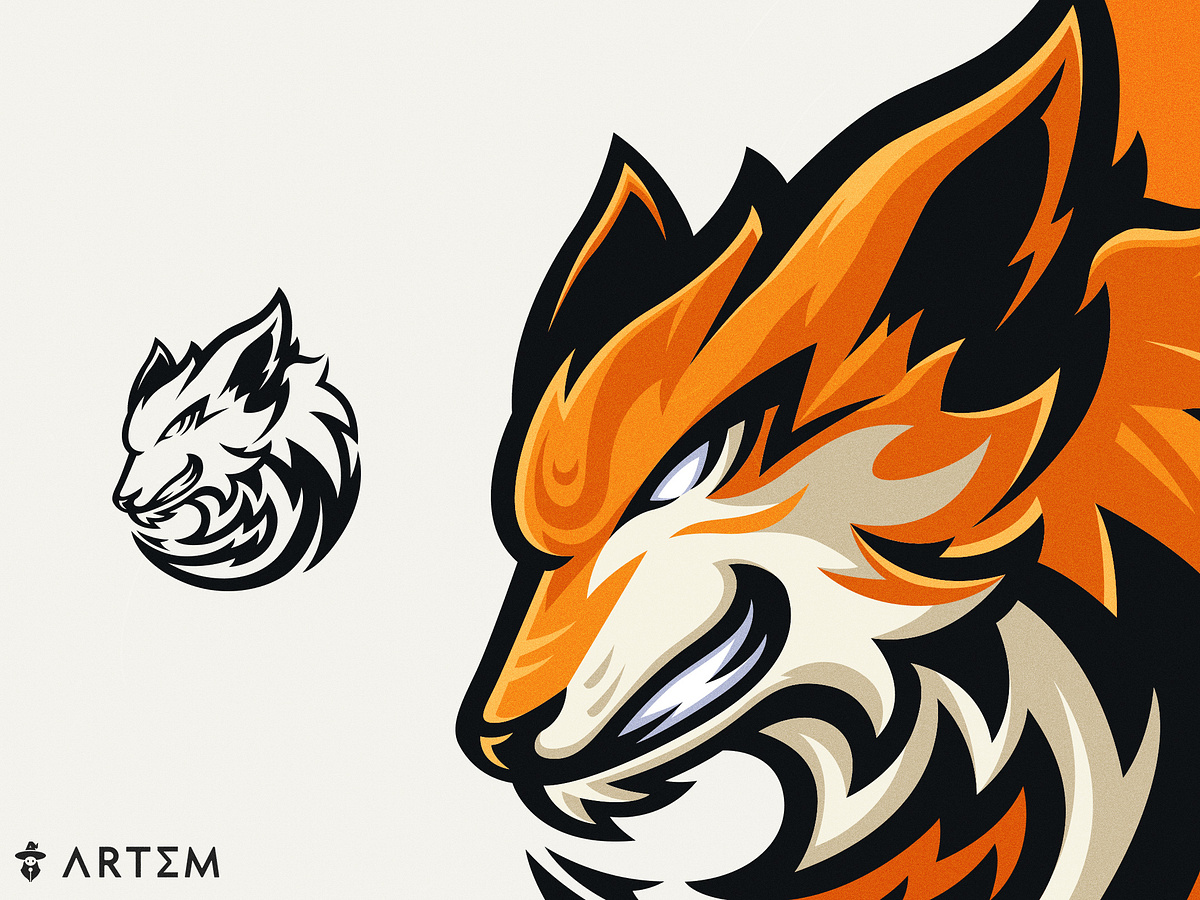 BTC Kyubi fox mascot logo design by ART3M on Dribbble