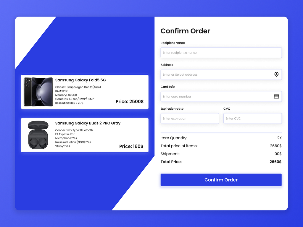 Checkout page UI design by David Davitashvili on Dribbble