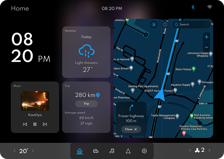 Smart Car Screen by Harshwardhan Naikade on Dribbble