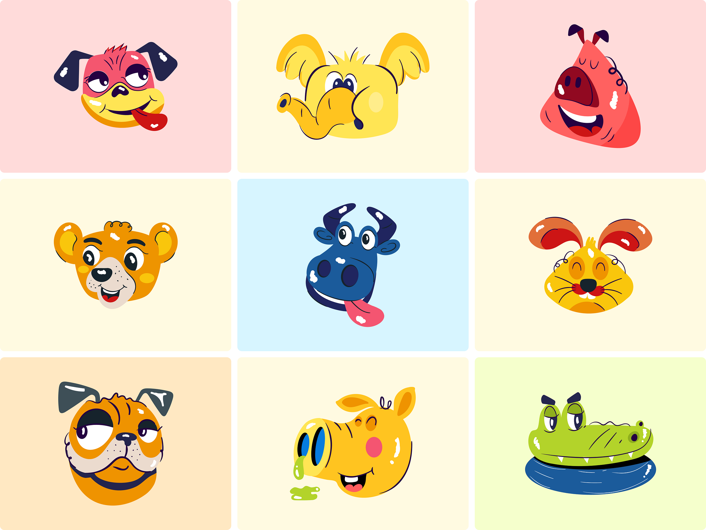 Animated Animal Stickers by Vectors Market on Dribbble