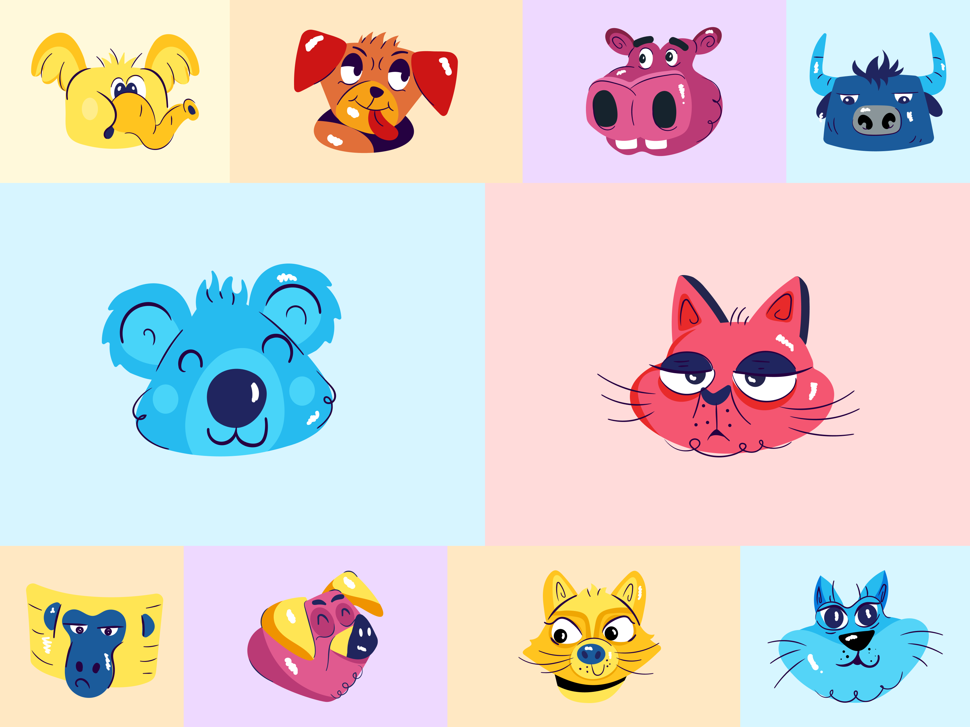 Animated Animal Stickers by Vectors Market on Dribbble