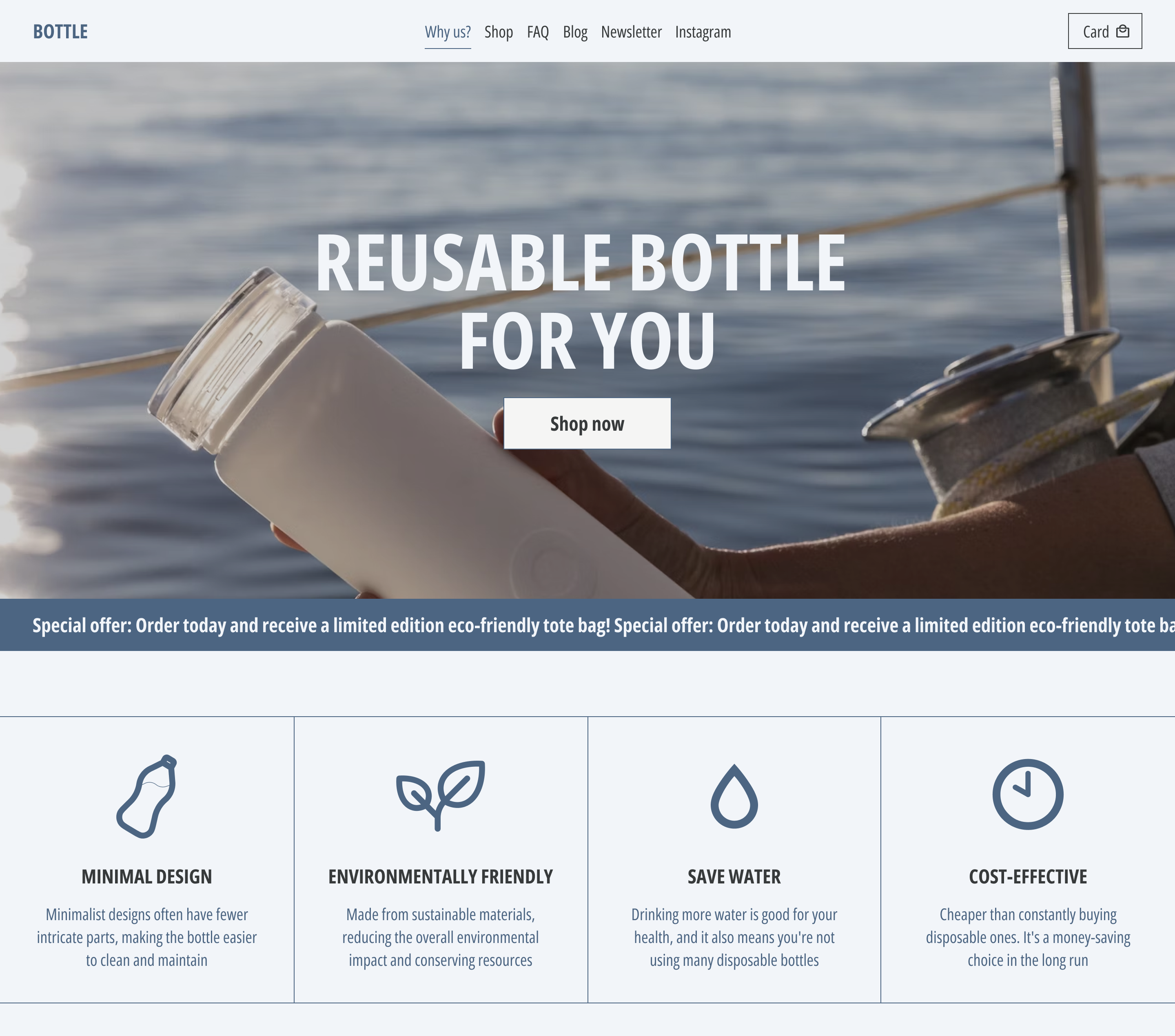 Landing page - Reusable water bottles | UX/UI design by Julia Kopytko ...