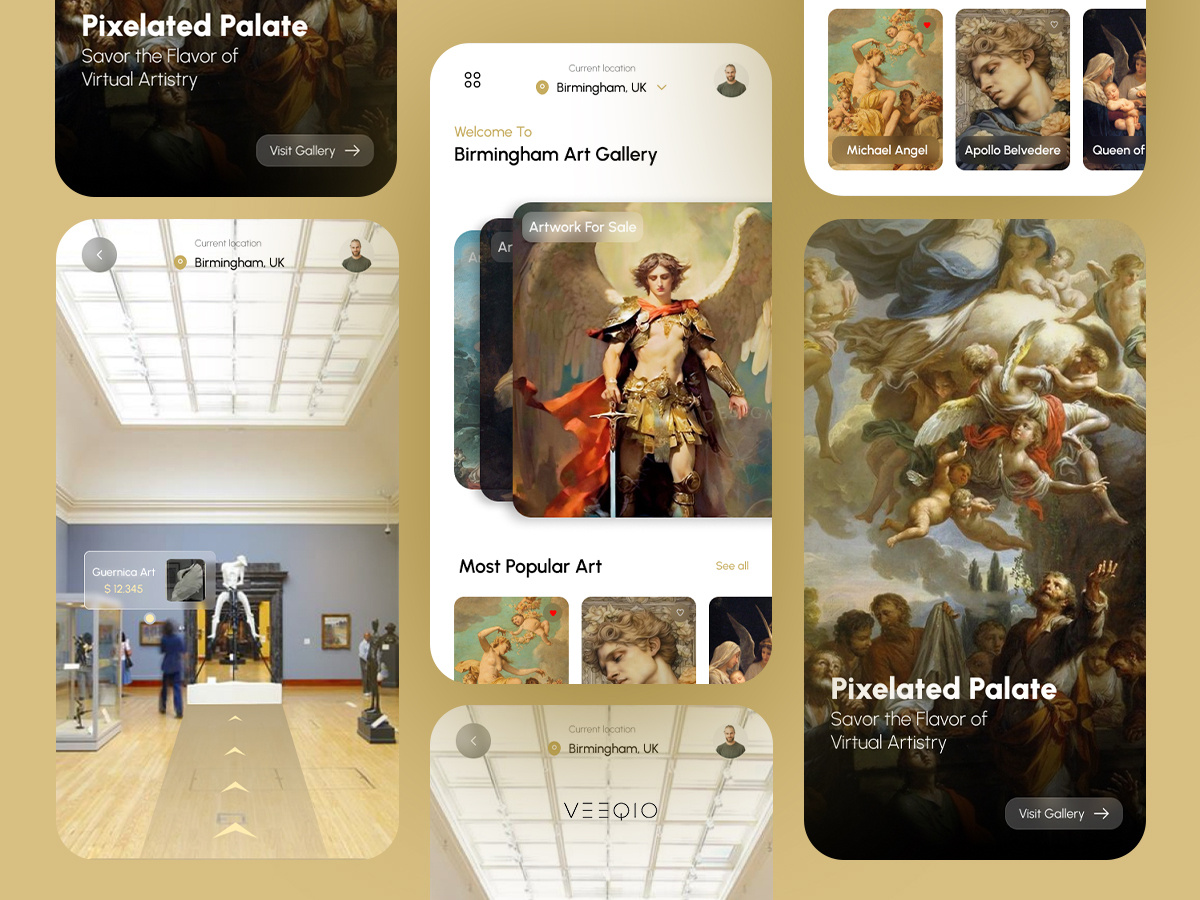 Art gallery app design by veeqio on Dribbble
