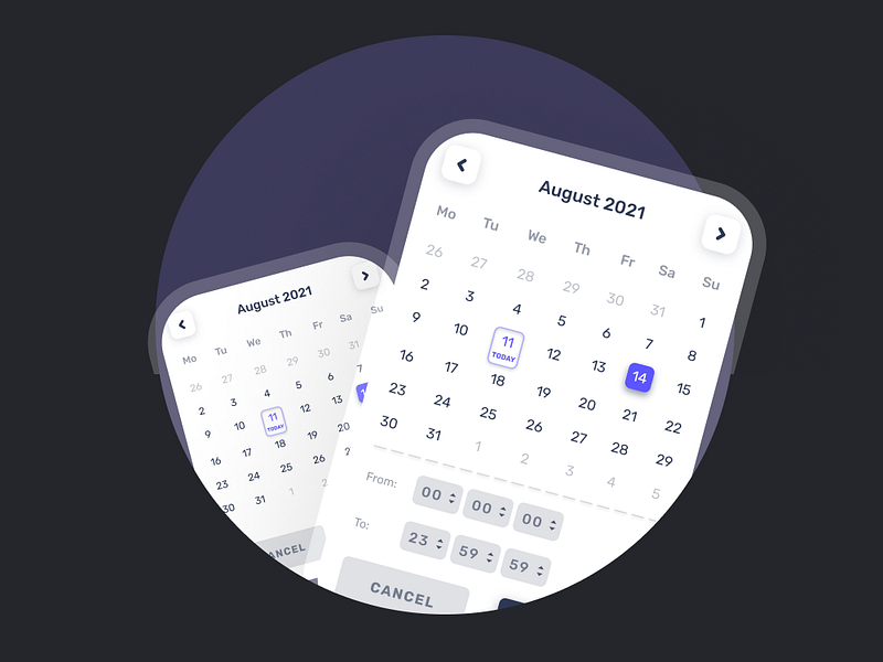 Calendar UI designs, themes, templates and downloadable graphic ...