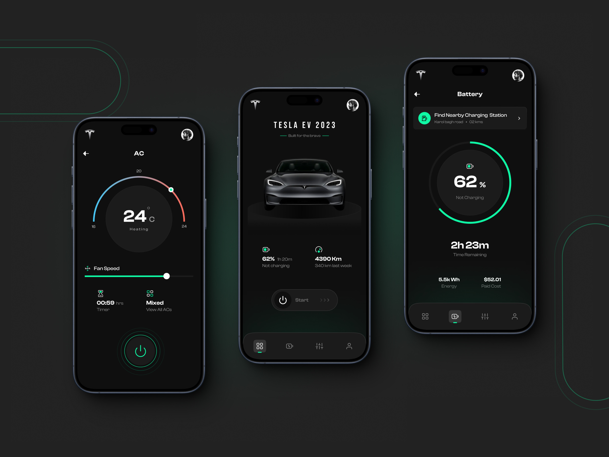 Car control app | Mobile design | Dark mode UI by Feelpixel on Dribbble