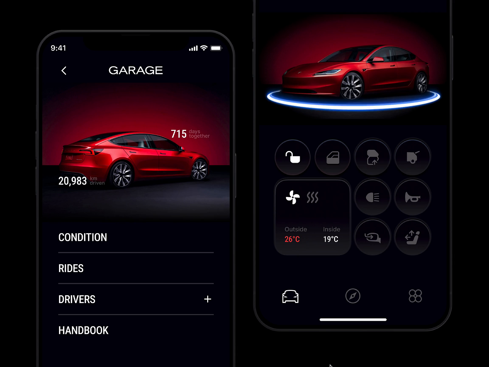 Tesla Mobile App Concept by Anton Borzenkov for youami on Dribbble