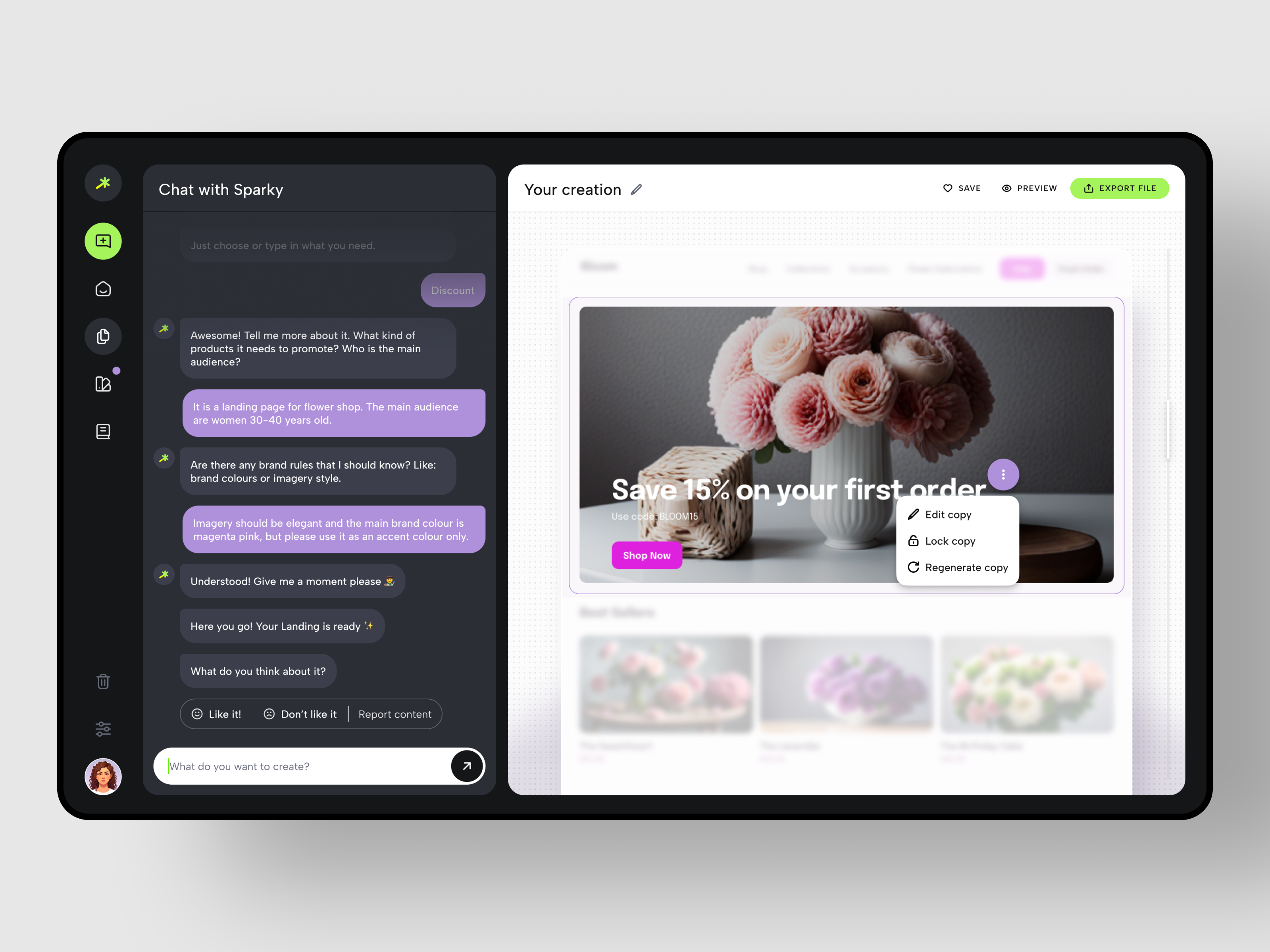 Sparky AI – ultimate landing page creator concept by Weronika Kołodziej ...