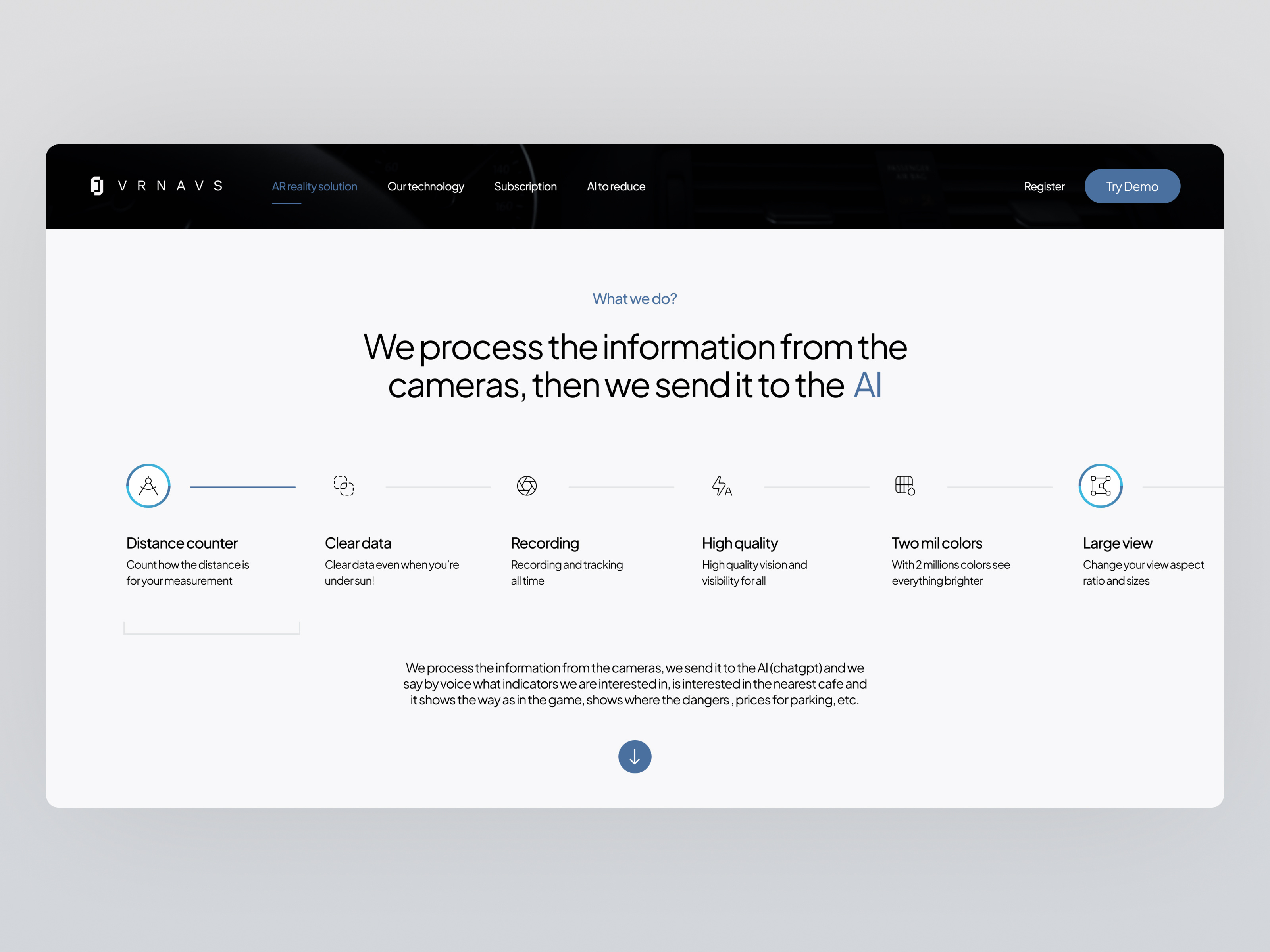 AR Display Landing Page by Levi Wilson for QClay on Dribbble