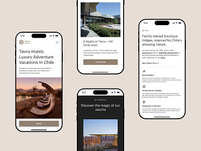 Hotel Website Mobile Version by Andrea Binski for Uniko on Dribbble
