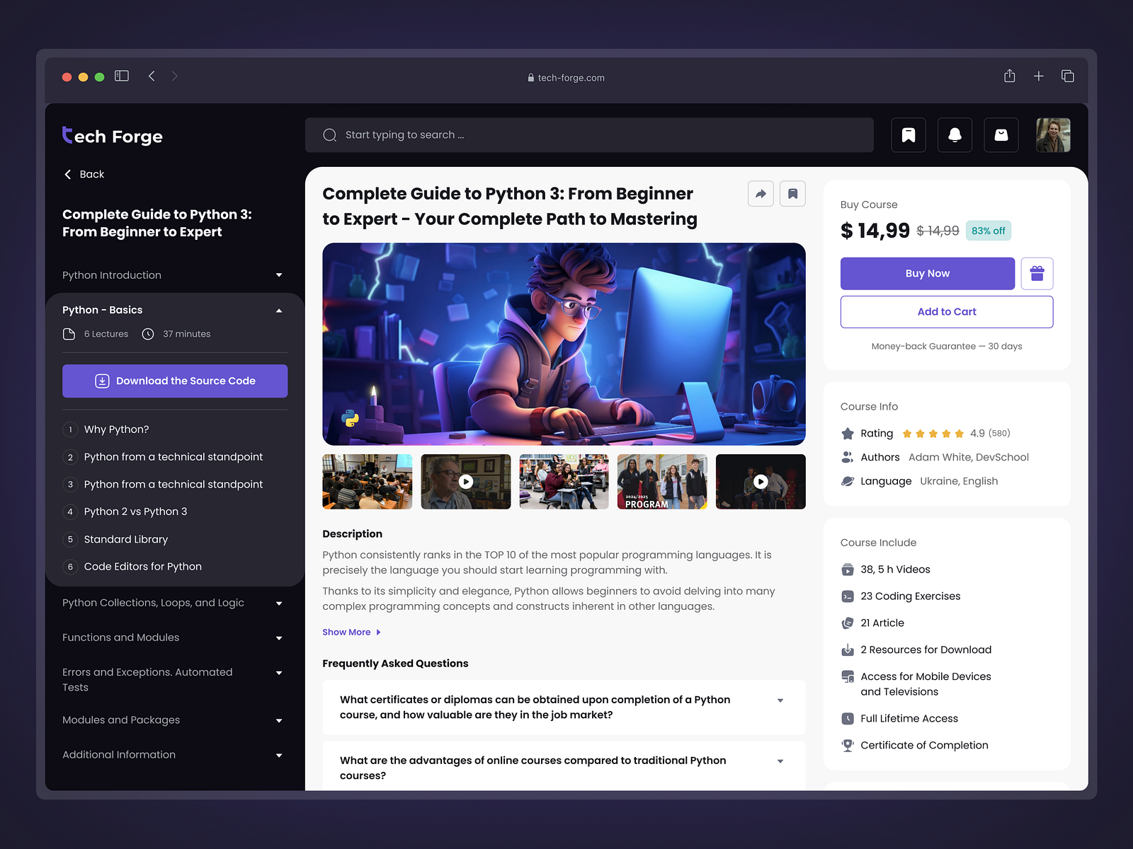 Tech Forge Educational Platform by Vladyslav Koshovyi on Dribbble