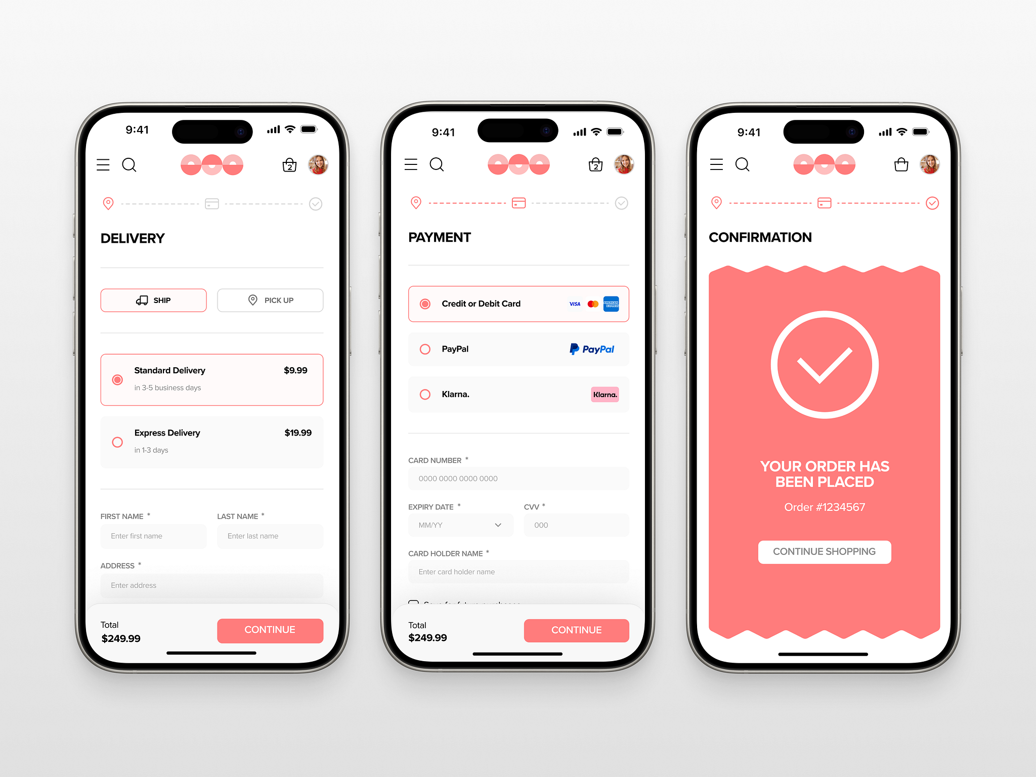 Checkout Process for an E-commerce Mobile App by Sera Naz Ersoy on Dribbble