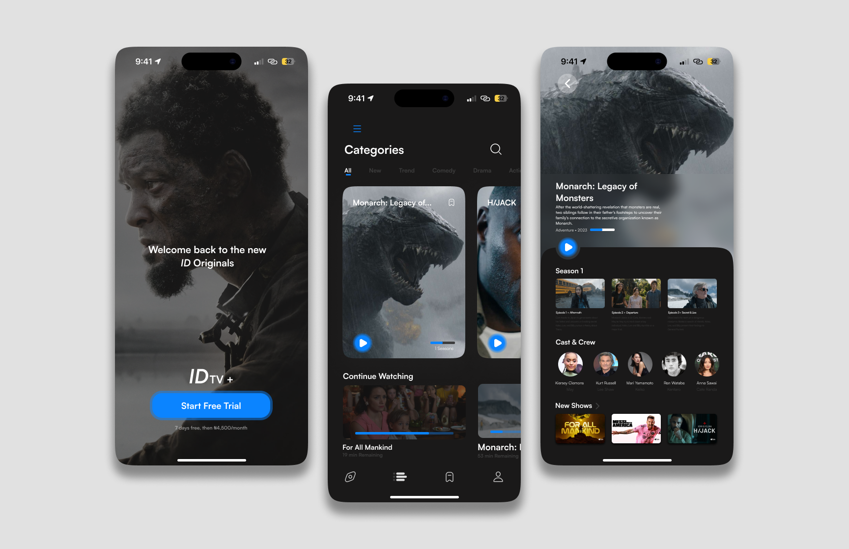 Movie Streaming App UI Design by Theish Journal on Dribbble