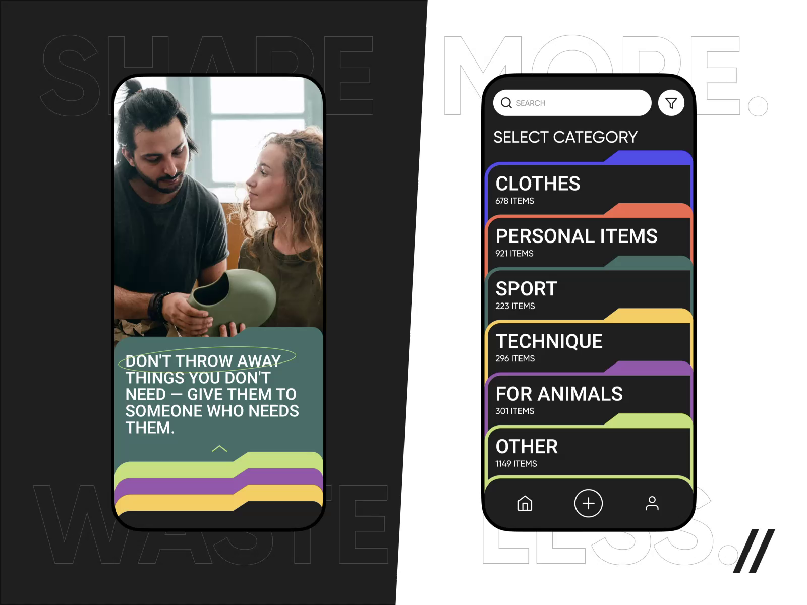 Sharing Mobile App (iOS, Android) by Anna Nikonorova on Dribbble
