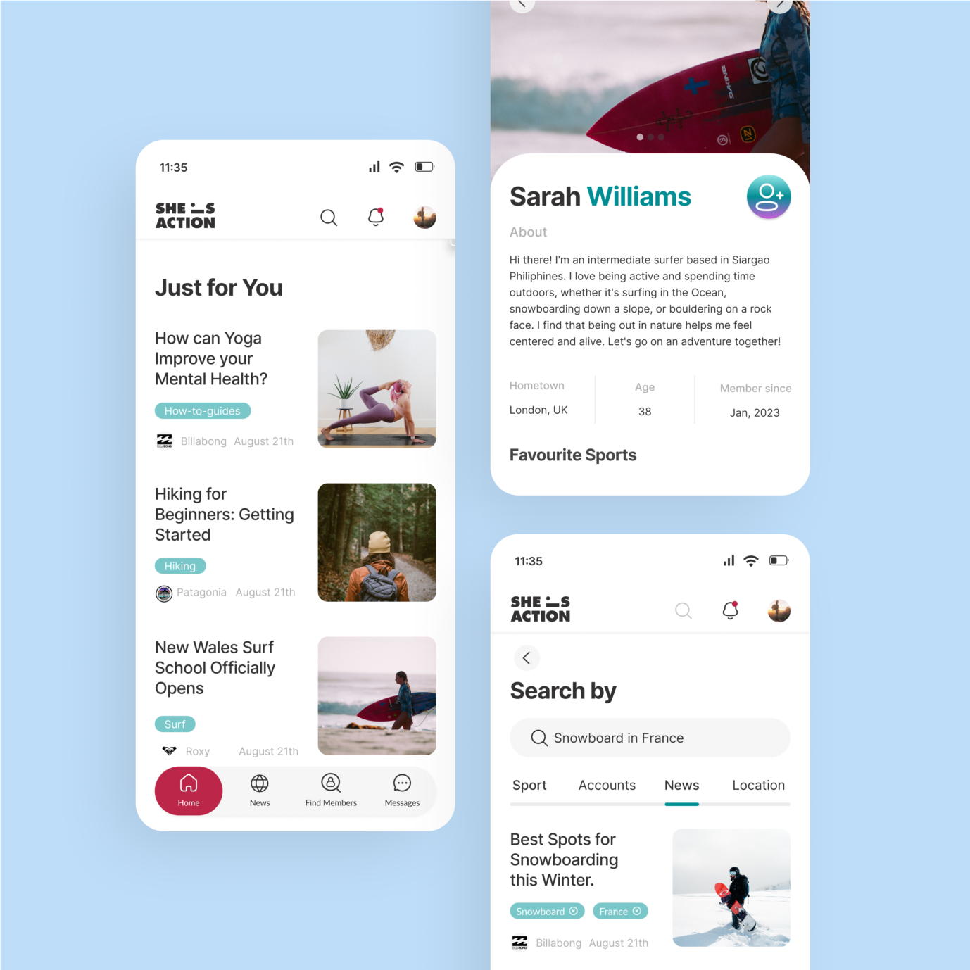 UI Design for Sports Platform by Sofia Tendeiro on Dribbble