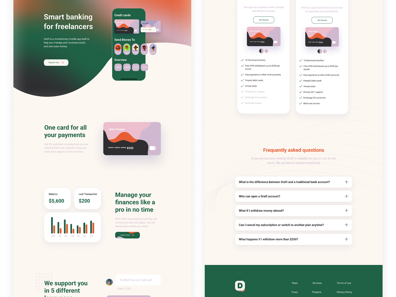 Draft - Landing page by Nikol Popova on Dribbble