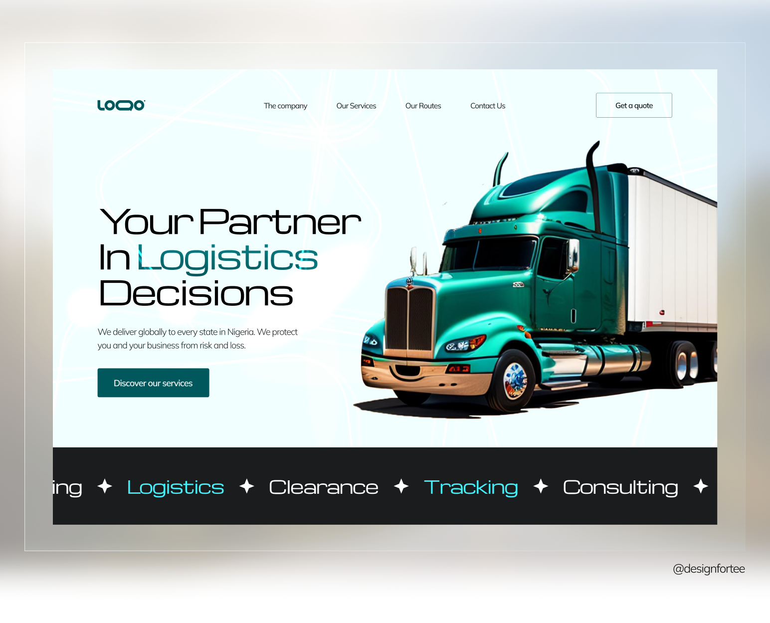 Logistics Service Landing Page by Faith Oya on Dribbble