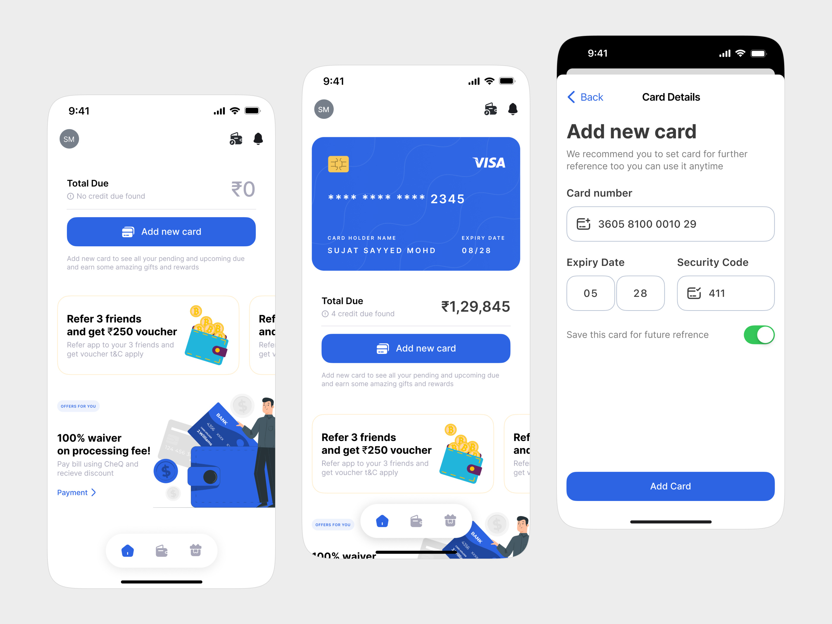 CheQ - Credit Card Management App v1.0 by Sujat Sayyed on Dribbble
