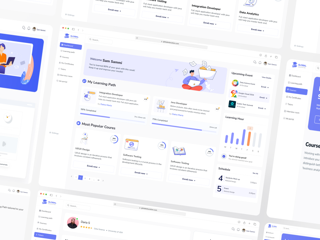 LMS online education course (Dashboard) by Kanij Riya on Dribbble