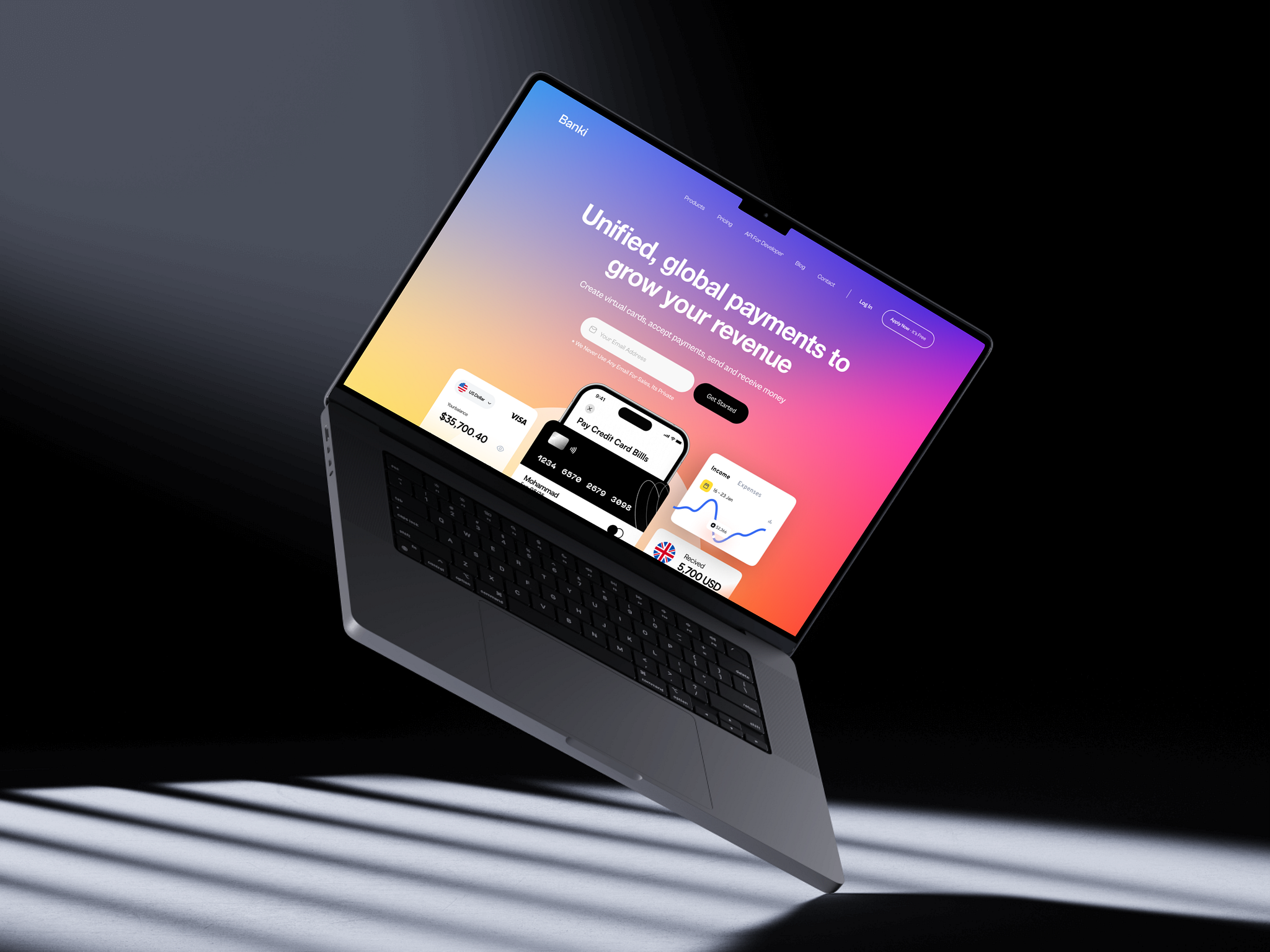 Fintech landing page design by Madhu Miah on Dribbble