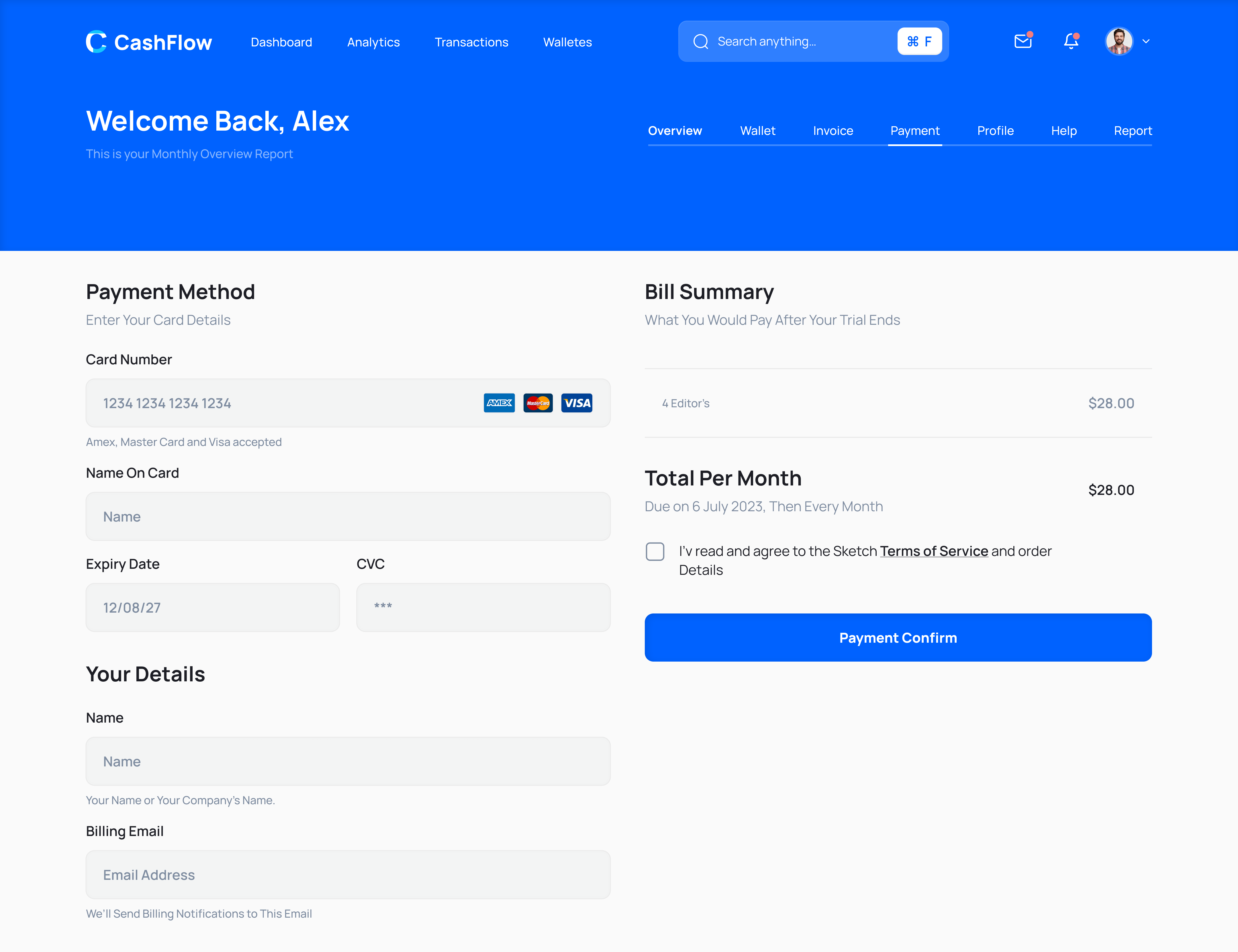 Cashflow Web-App Design by Onixlab Studio Ltd for UI8 on Dribbble
