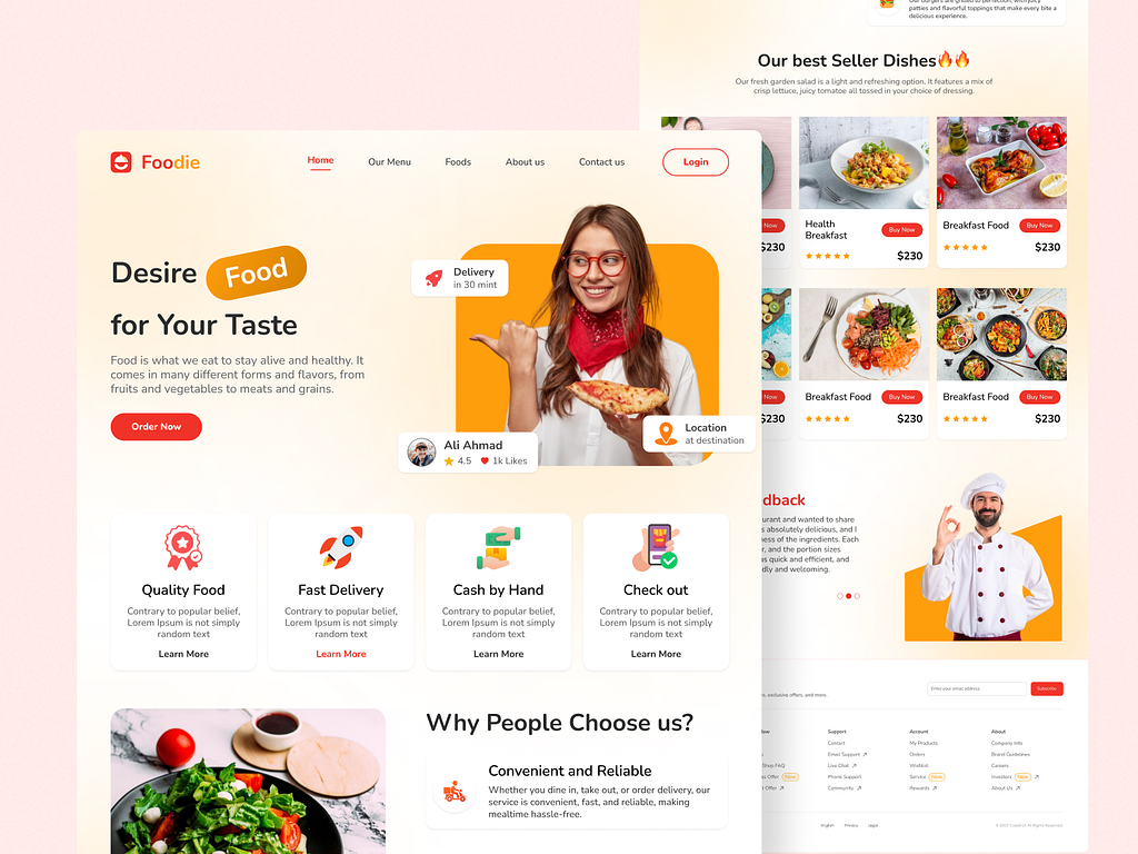 Restaurant Food Landing page😋 by Tayyab Sohail on Dribbble