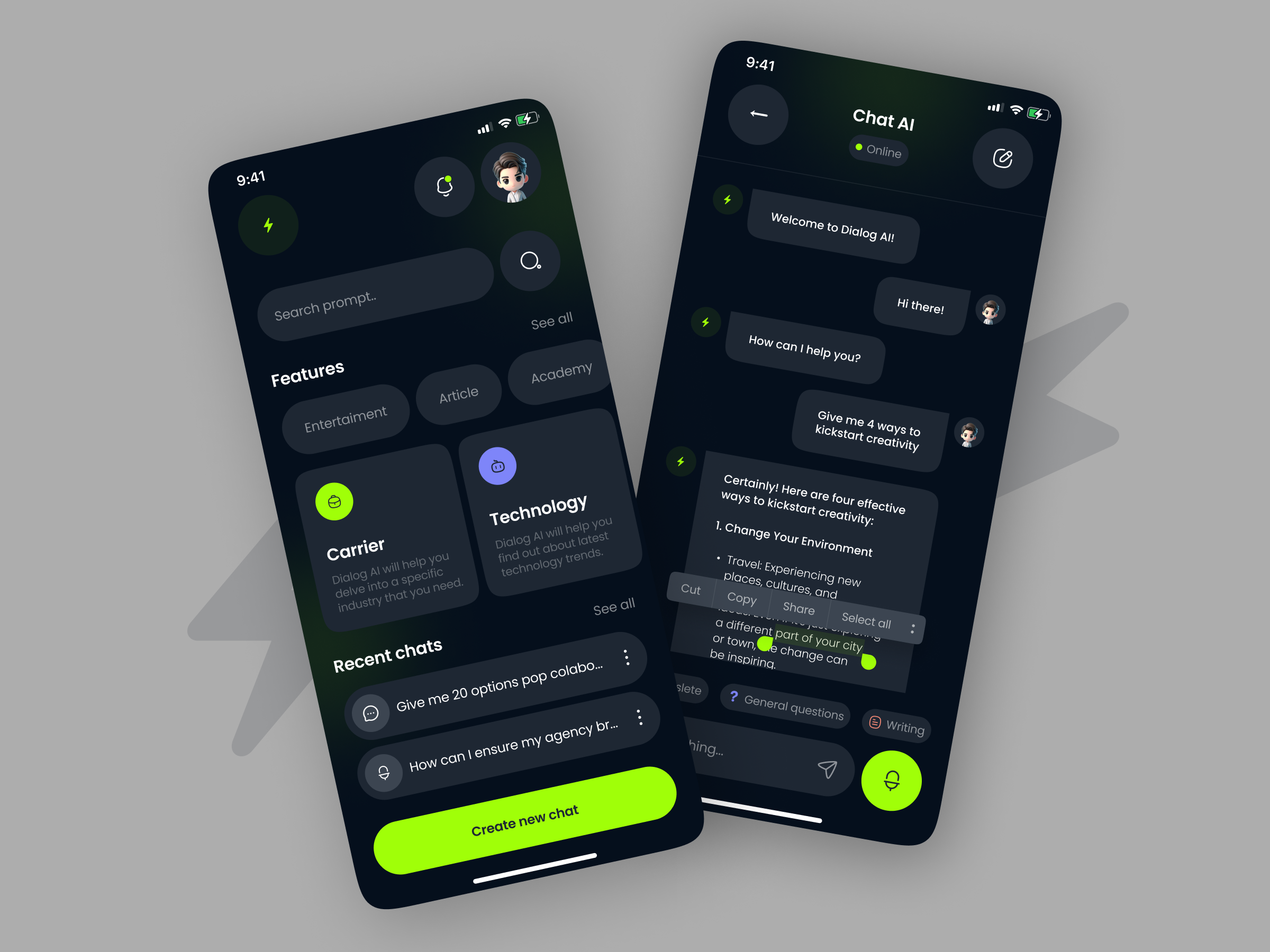 Dialog - AI Chat BOT App by Seiya se on Dribbble