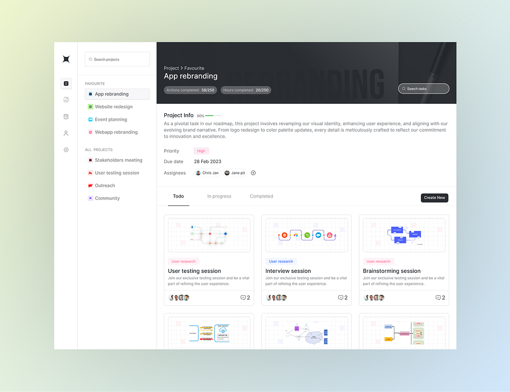 Project management web app UI by Amao Tolulope on Dribbble