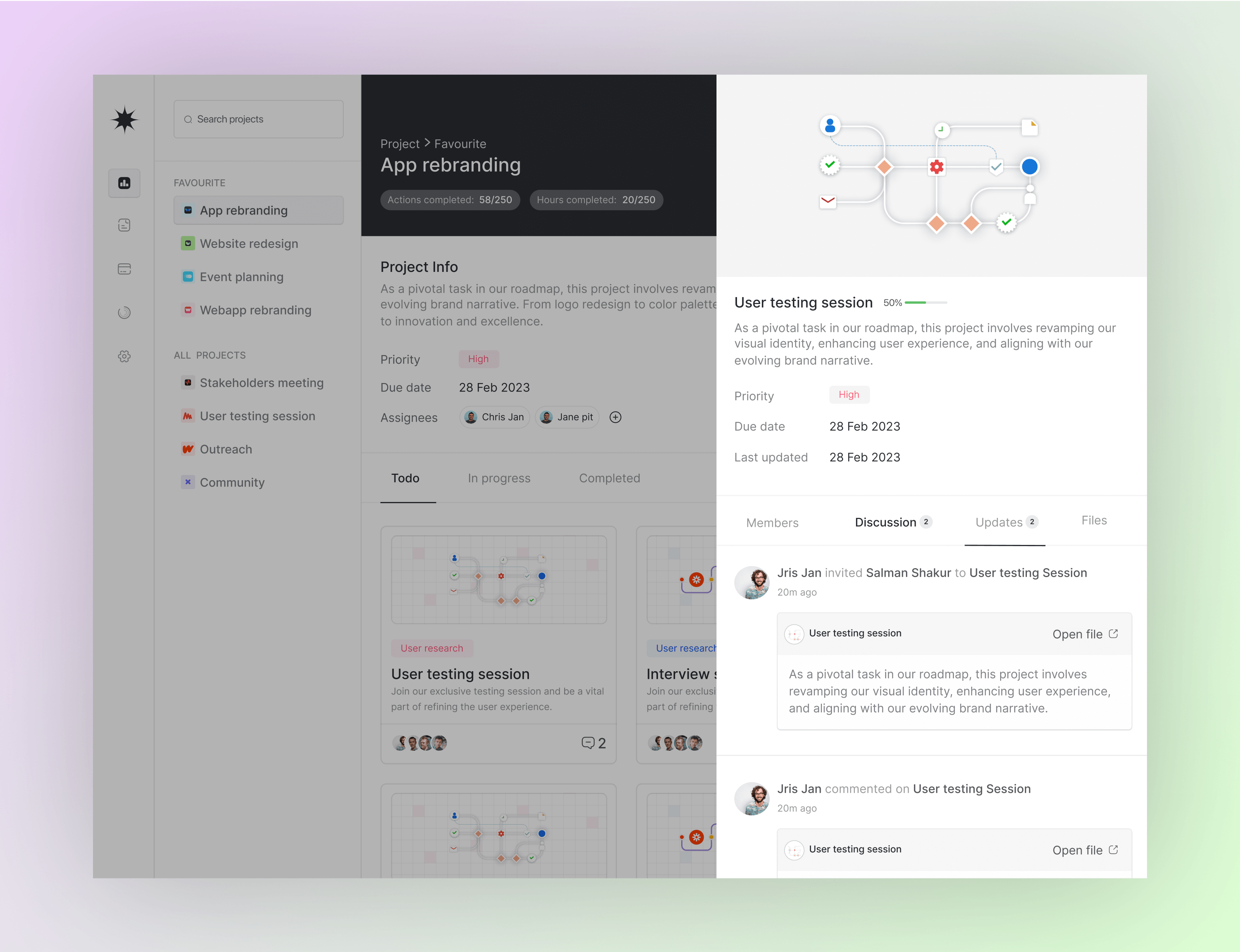 Project management web app UI by Amao Tolulope on Dribbble