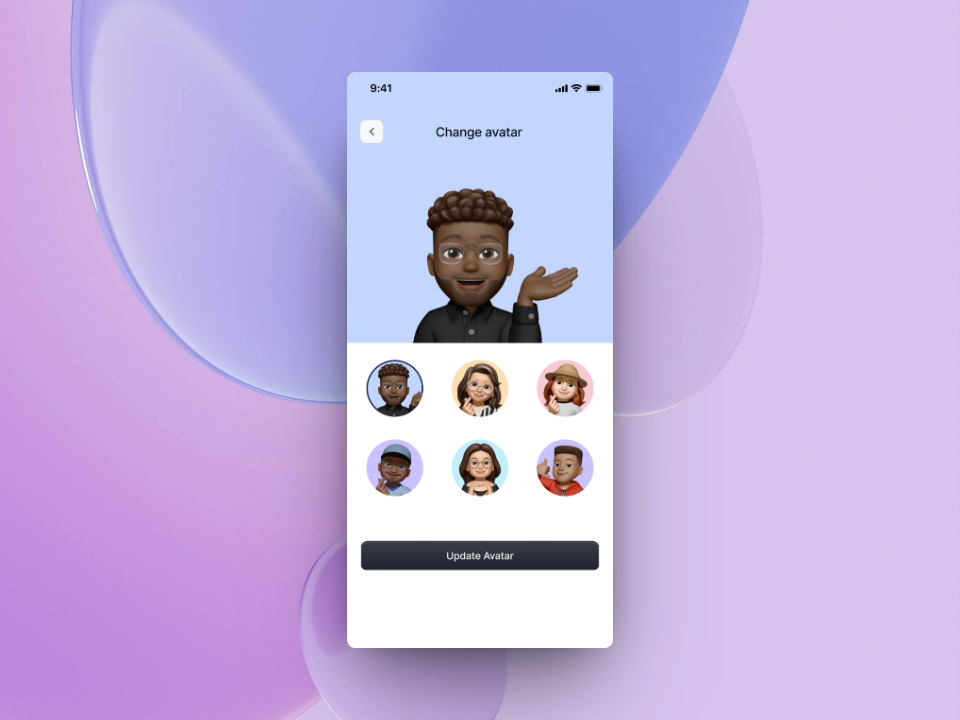 Change avatar edit profile UI by Favour Stephen on Dribbble