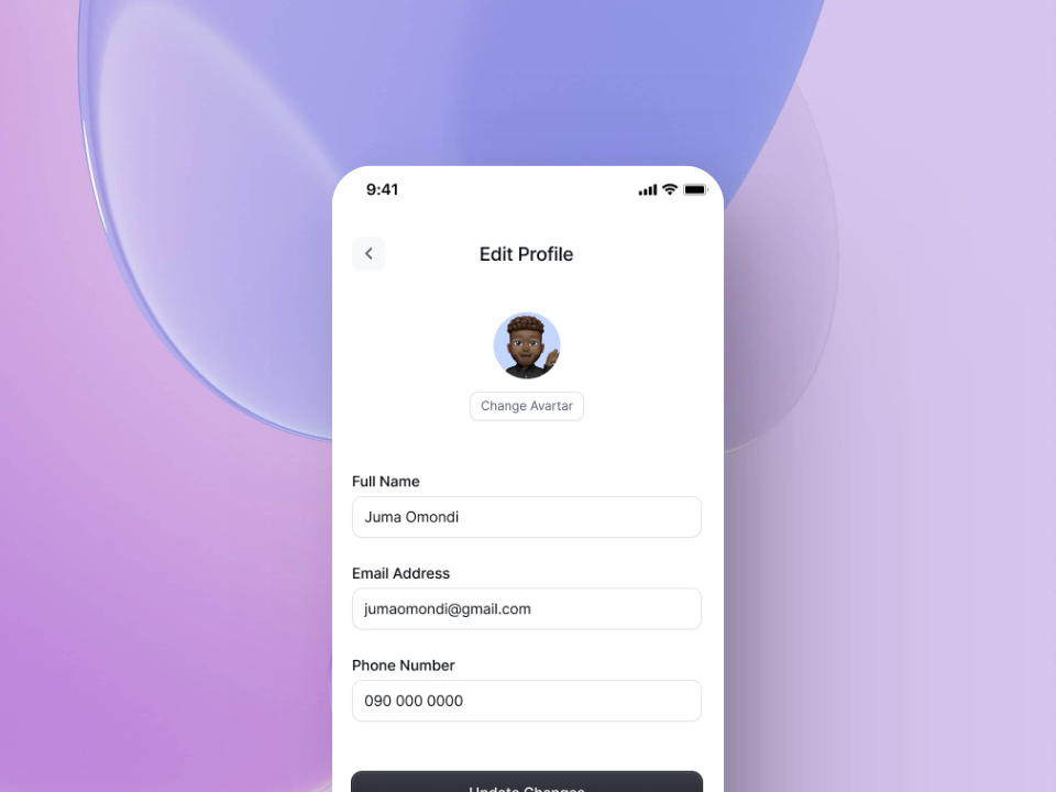 Edit profile UI by Favour Stephen on Dribbble