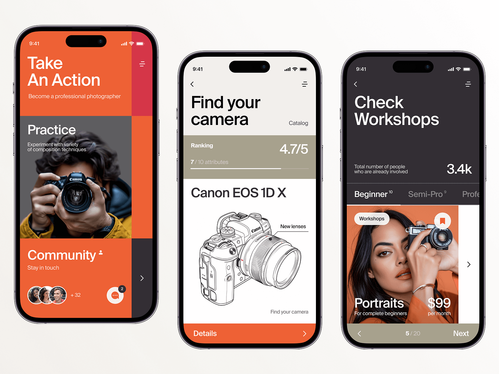 Photography classes - Mobile App Concept by Lay – UX/UI and branding ...