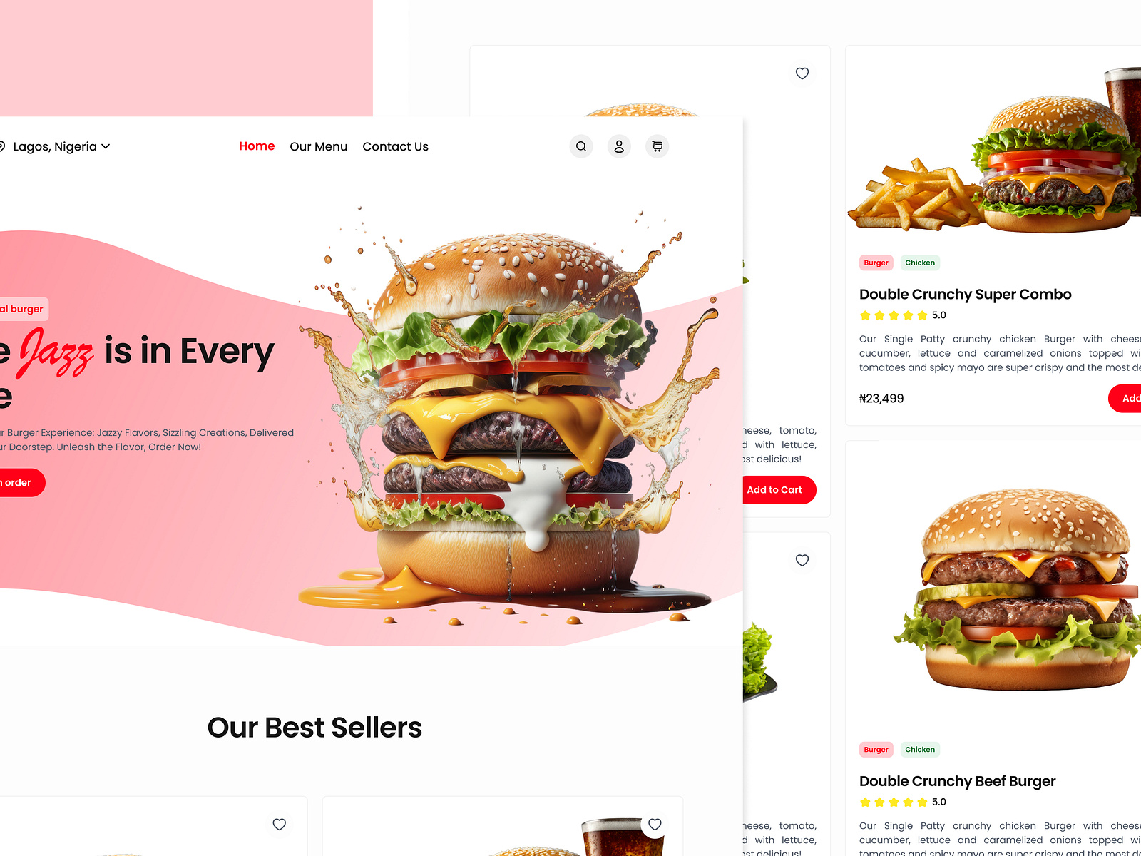Jazzys Burger Landing page Redesign by Kharimah Bimbola Ahmed on Dribbble