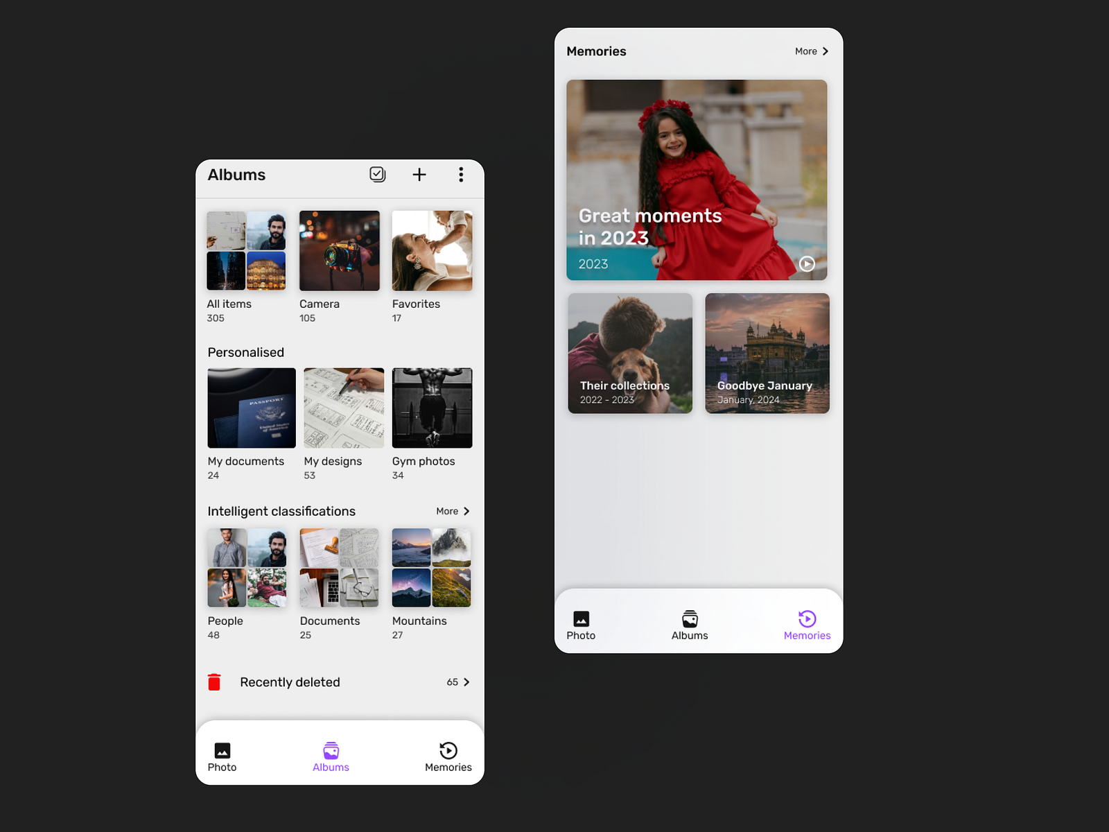 Mobile gallery app UI design by Sunil on Dribbble