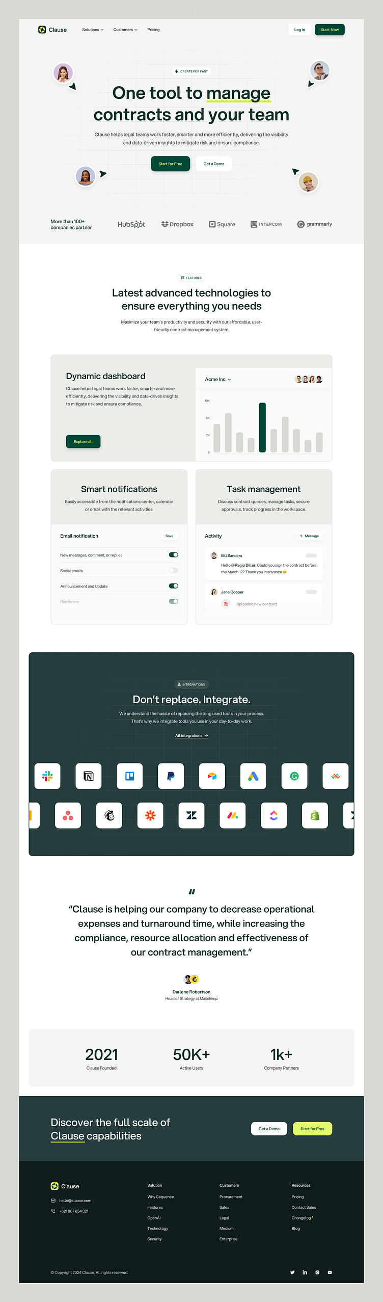 Clause - Contract Management Landing Page by Dipa UI/UX for Dipa ...
