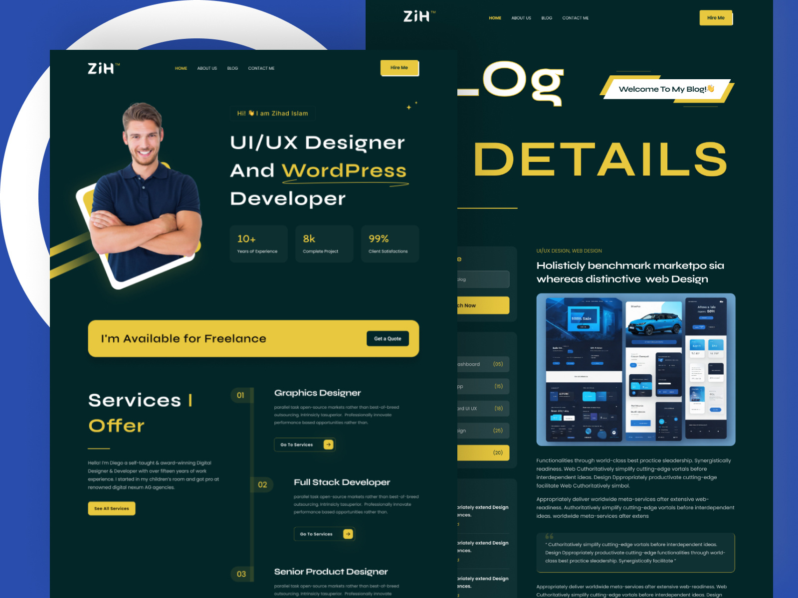 Portfolio website Ui Design by MD Jehad UI UX on Dribbble