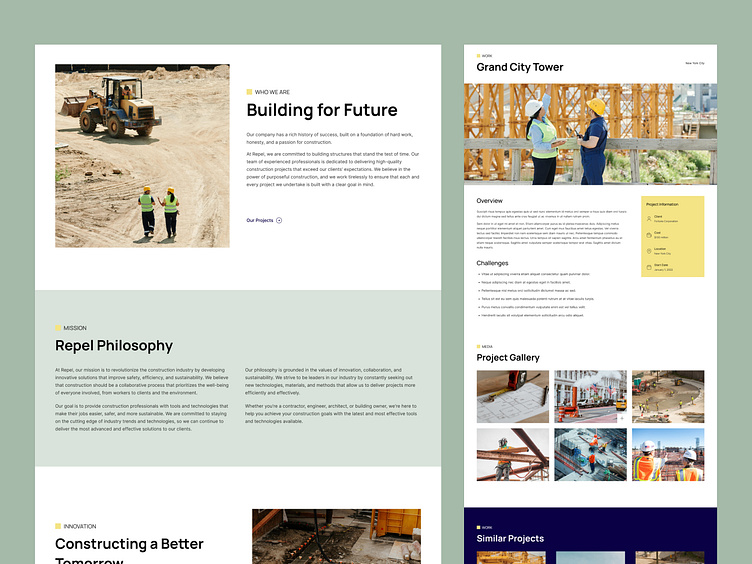Repel - Construction Website Template by Nixar Studio on Dribbble