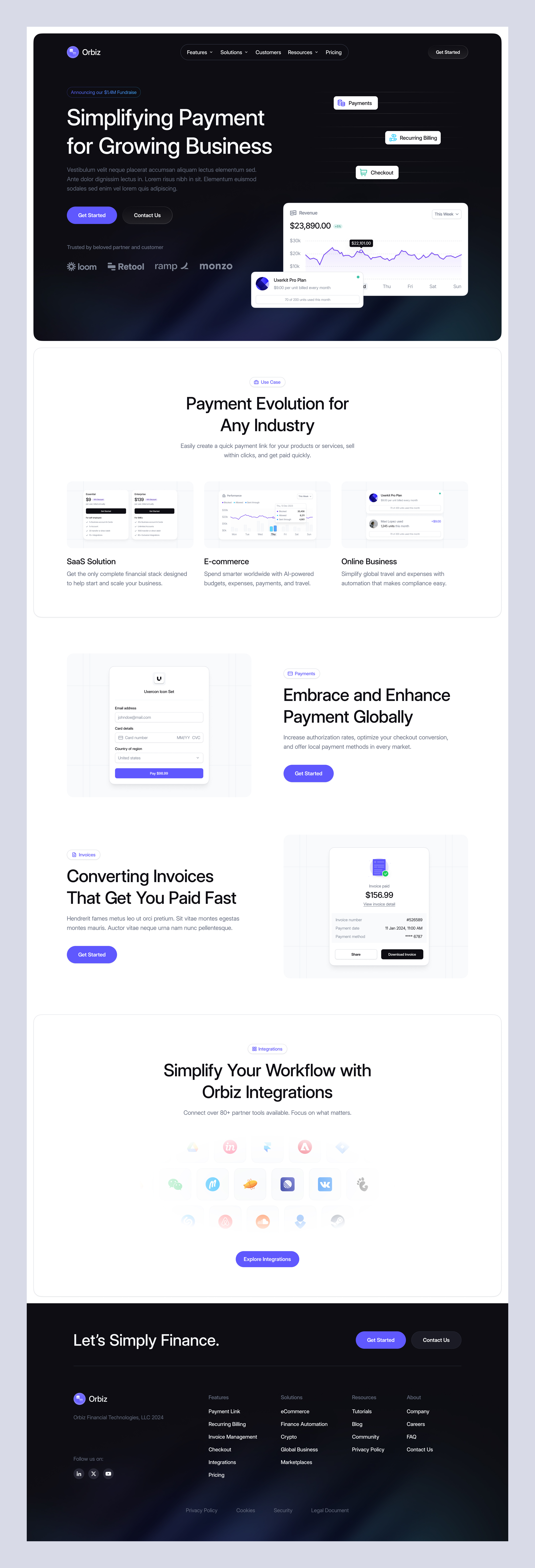 Orbiz - SaaS Website Template by Barly Design for UI8 on Dribbble